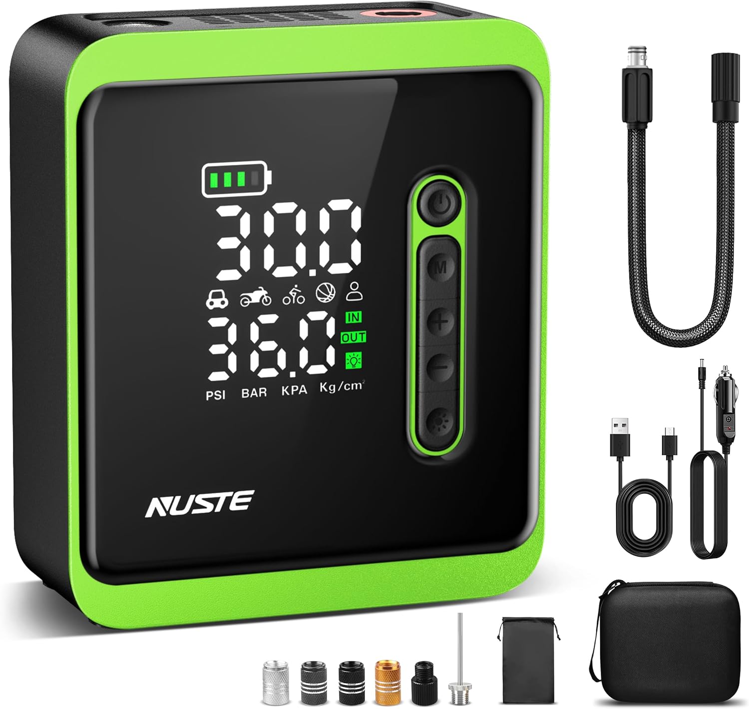 Amazon.com: NUSTE Cordless Tire Inflator Air Compressor, 150PSI 3X ...