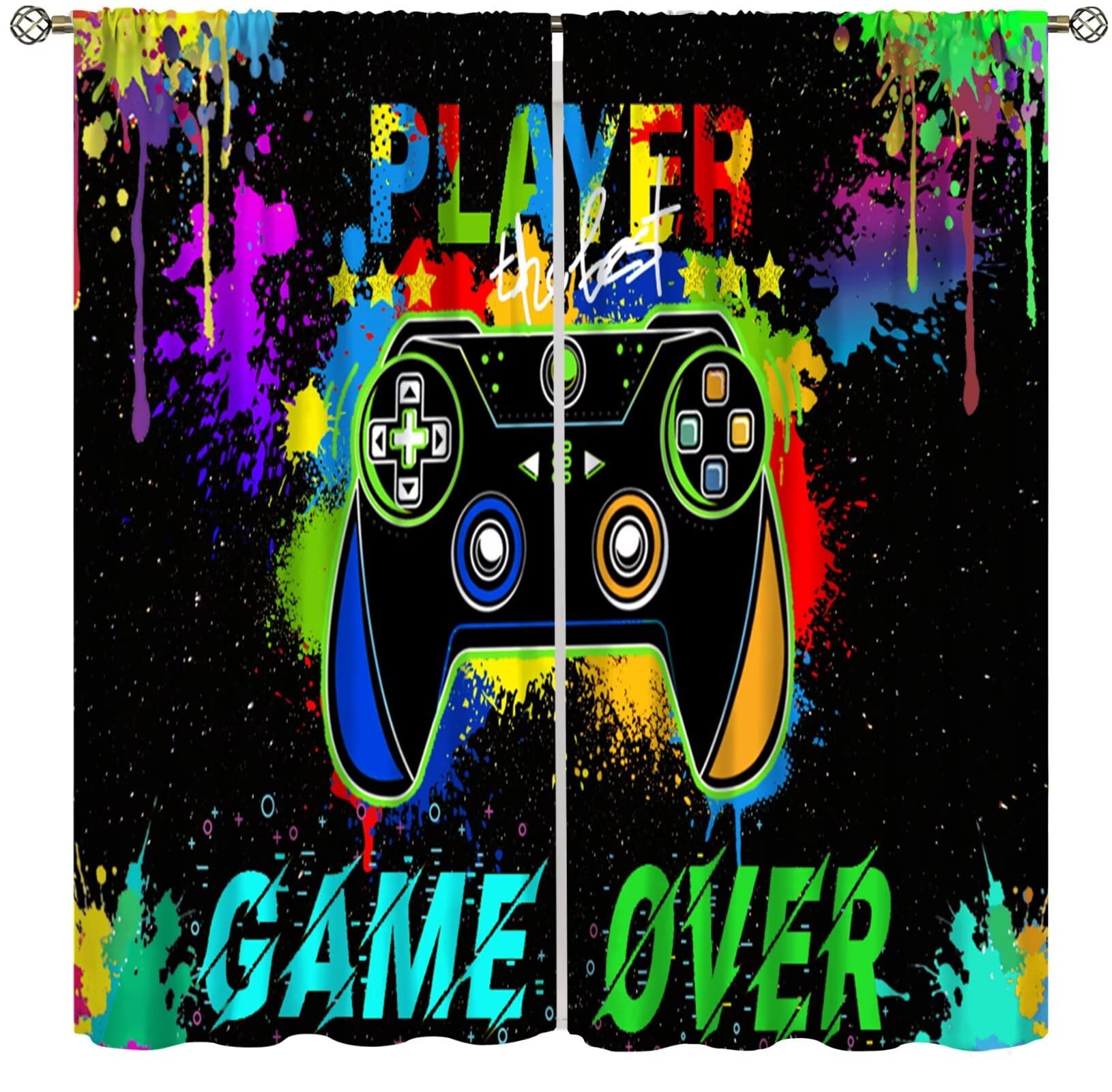 Amazon.com: Boys Gaming Curtain Video Game Controller Window Treatment ...