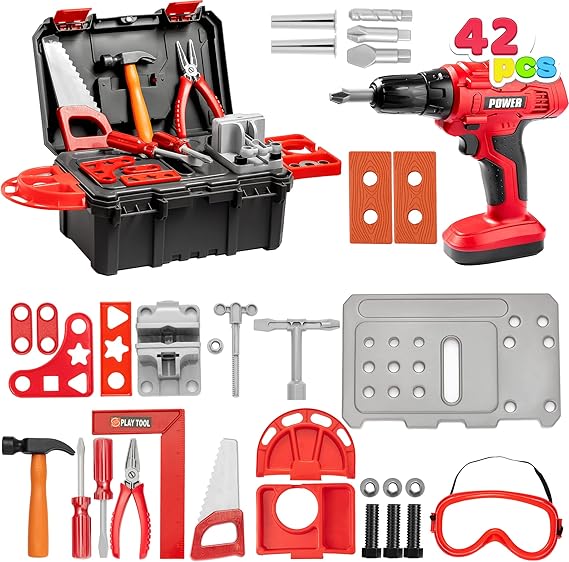 Amazon.com: JOYIN 42PCS Kids Tool Set, Pretend Play Toddler Tool Toys ...