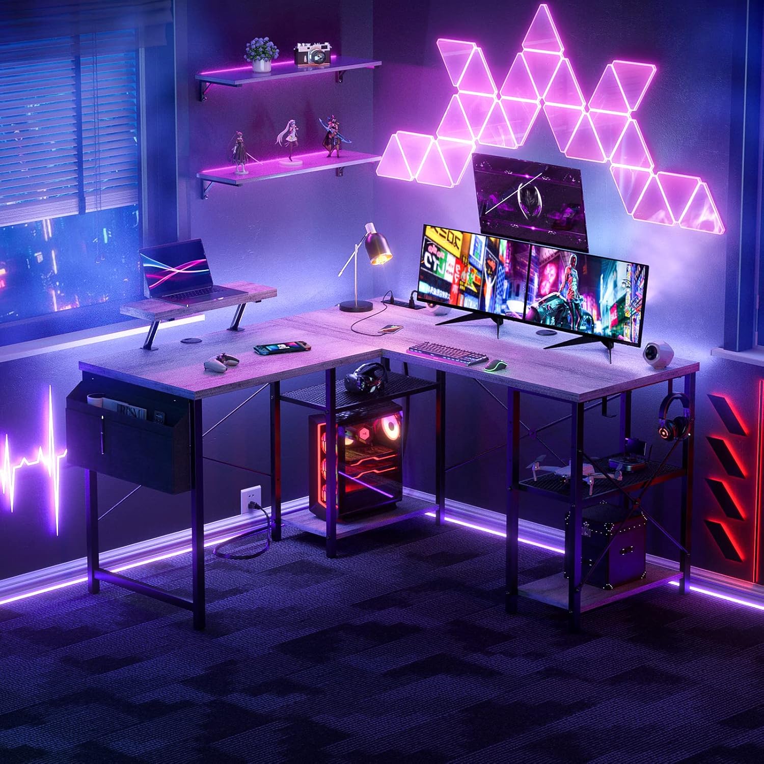 Buy Aheaplus L Shaped Desk With Outlet And USB Charging Ports L Shaped buy-aheaplus-l-shaped-desk-with-outlet-and-usb-charging-ports-l-shaped