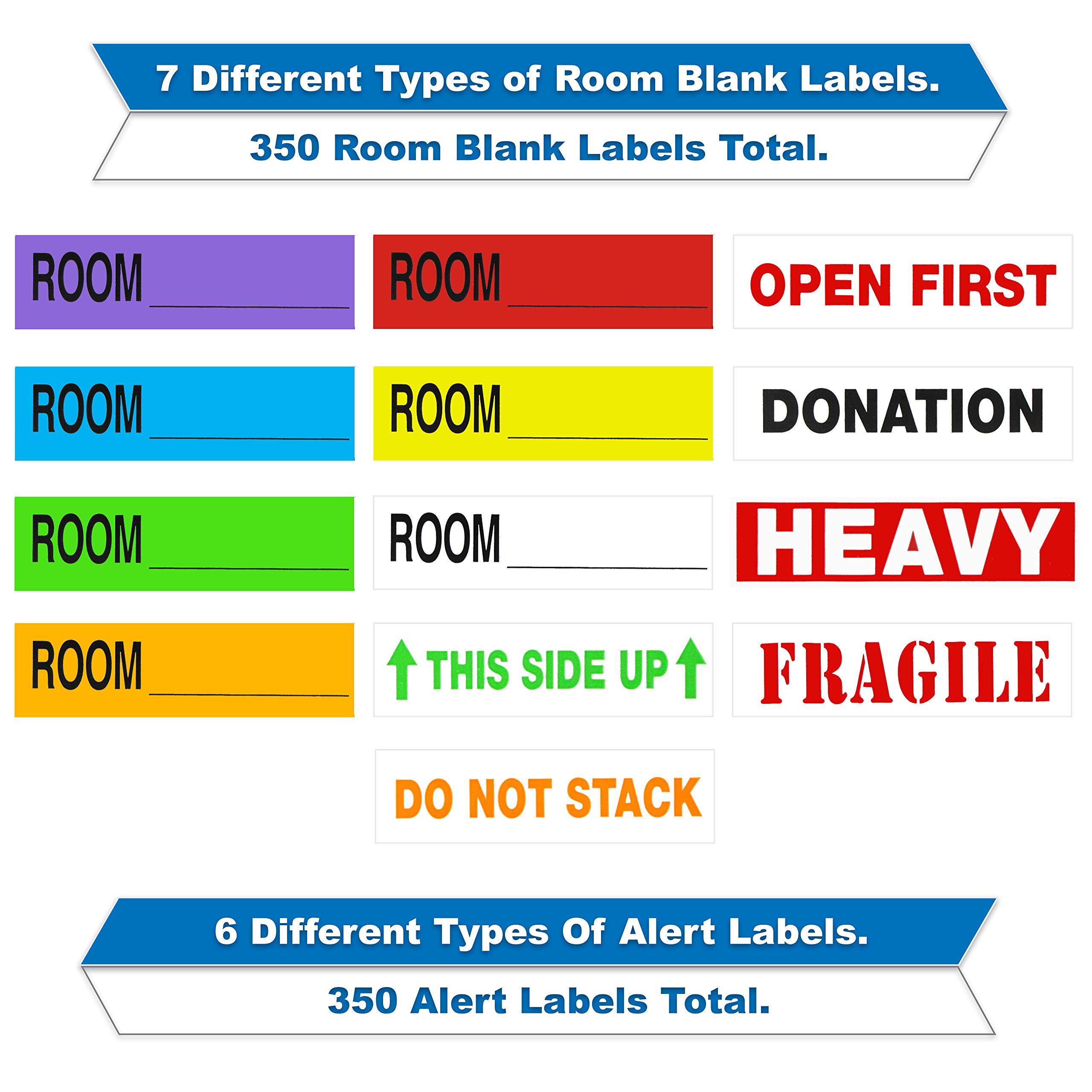 Moving Labels Tag-A-Room Do Not Stack Color Coded (50 Count), Moving ...