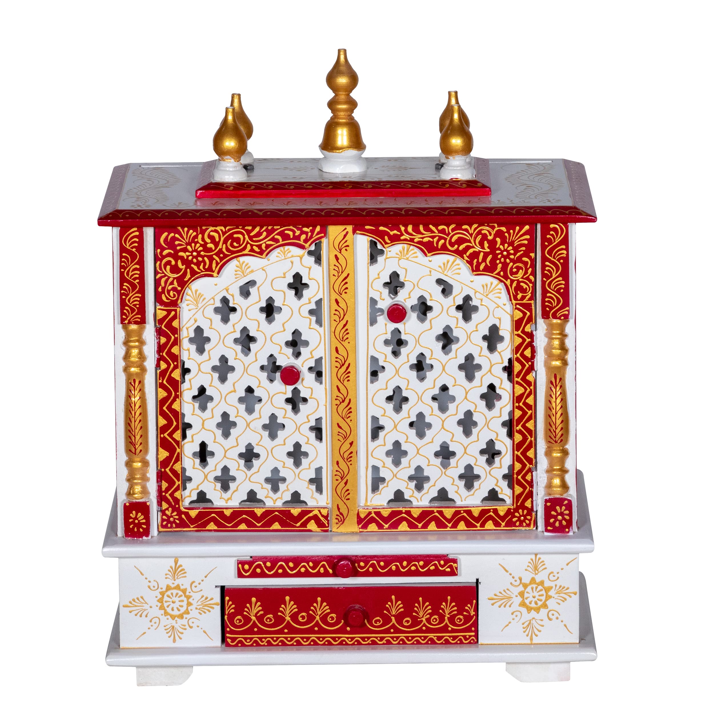 Amazon.com: Maadze Wall-Mounted Wooden Pooja Mandir with Door ...