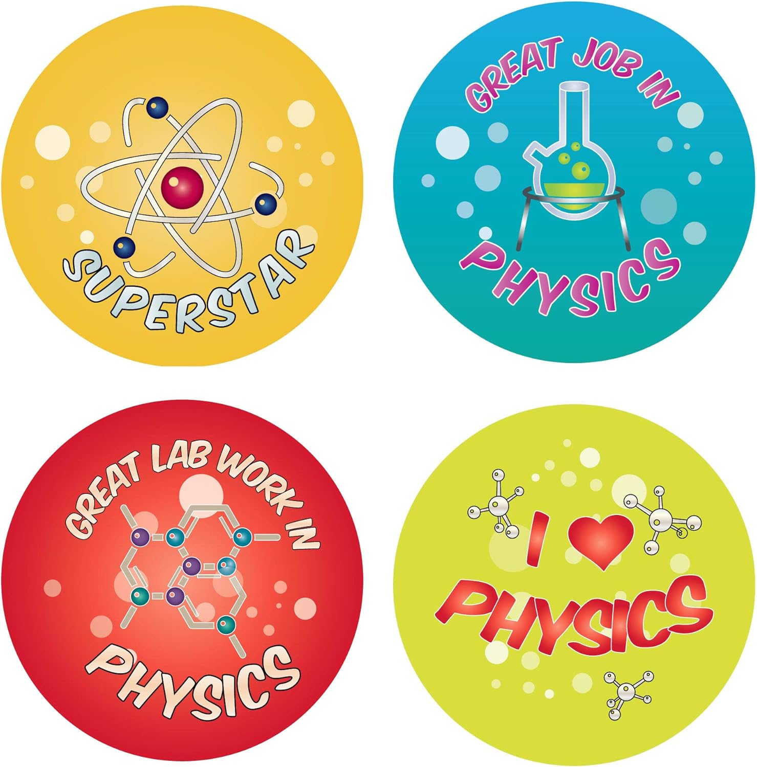 144 Physics Theme Reward Stickers Schools Teachers Learning Children ...