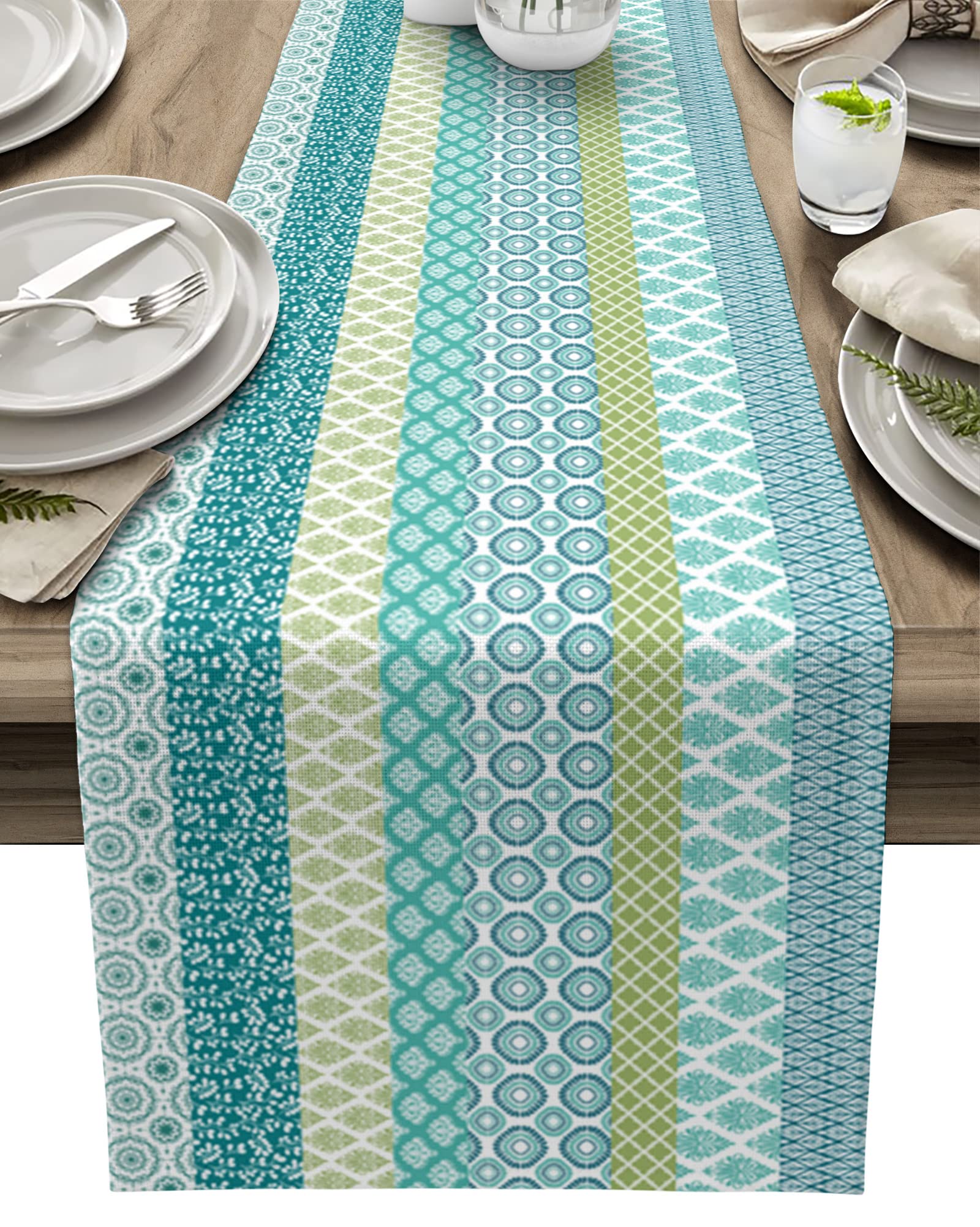Amazon.com: Boho Table Runner Geometric Striped Tribal Table Runners ...