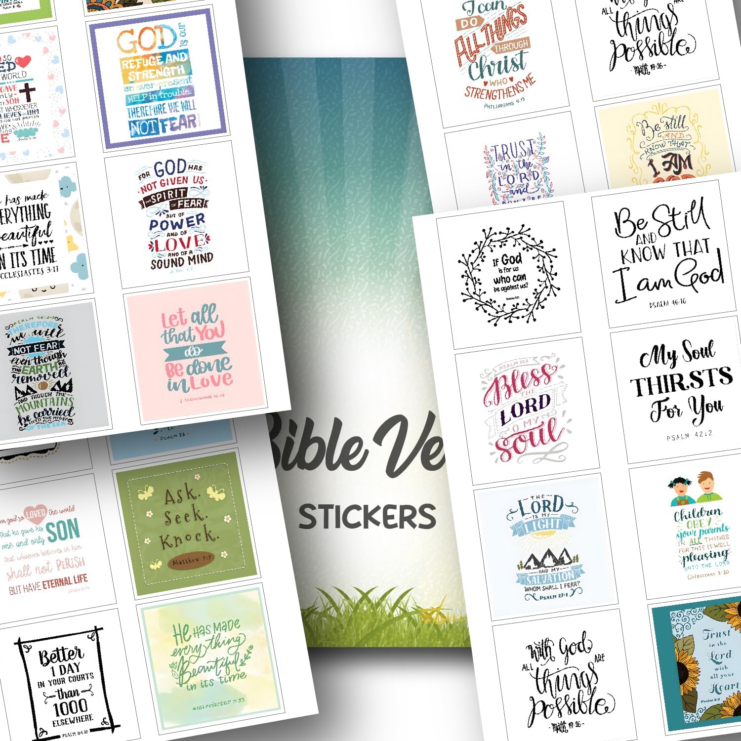 32 Pcs Bible Verse Stickers for Journal Laptop Dairy DIY Scrapbooking ...