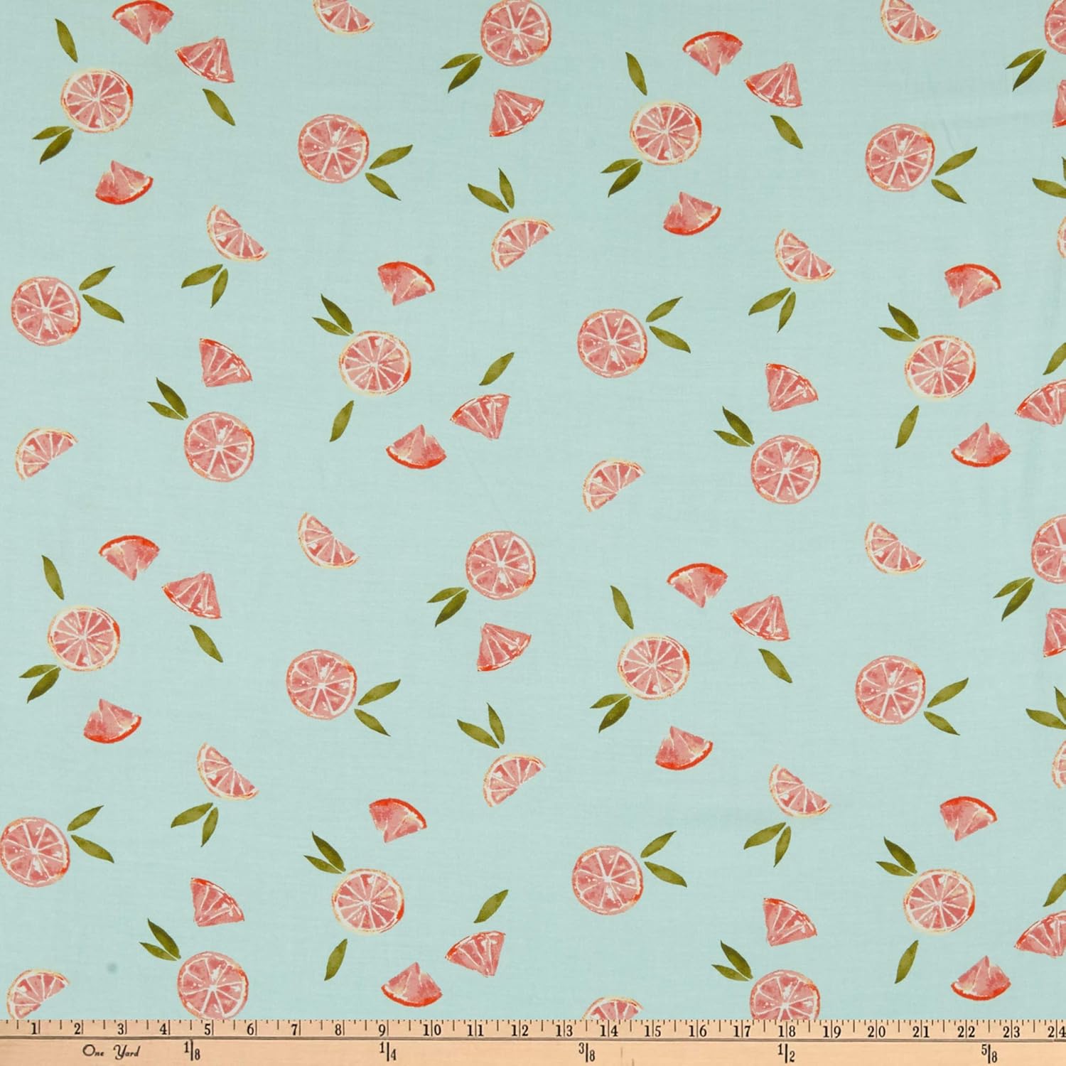 Amazon.com: Fabtrends Digital Rayon Soleil Citrus Slice Aqua/Coral ...