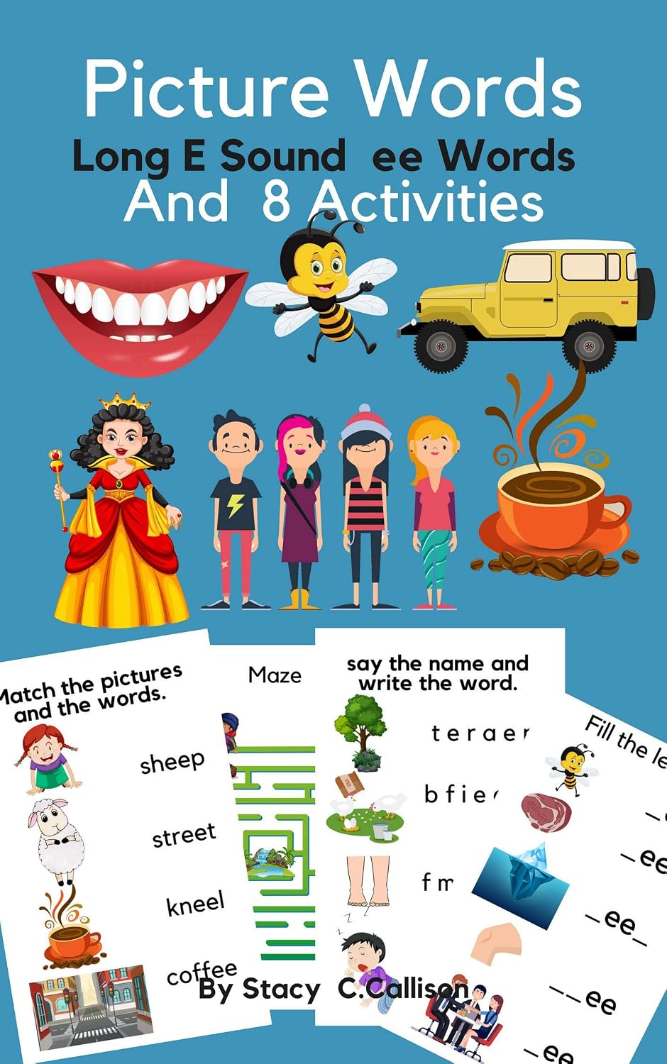 Picture Words: Long E Sound ee Words And 8 Activities (Long Vowel ...