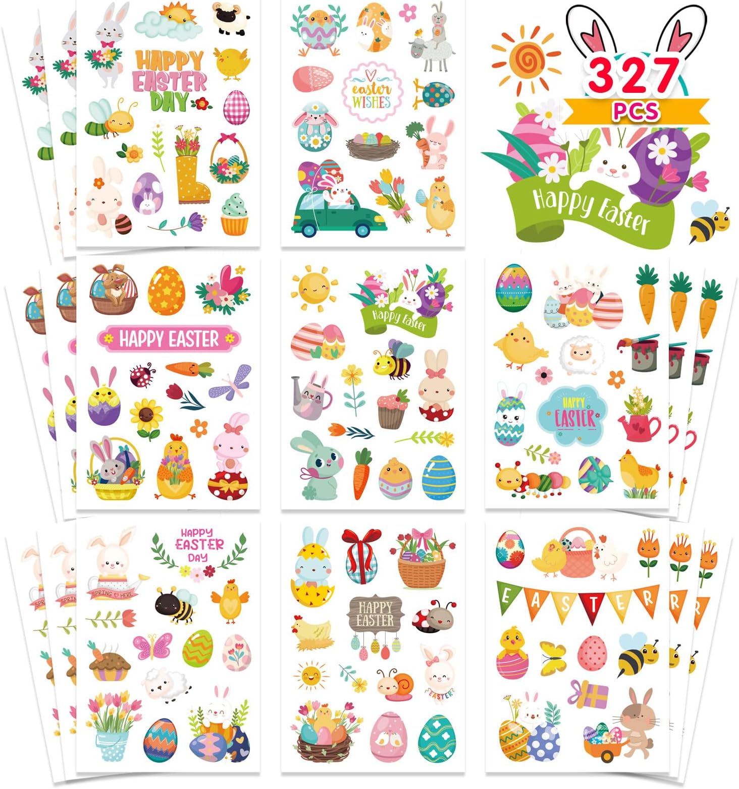 Amazon.com: Happy Easter Stickers for Kids, 276Pcs Cute Easter Egg ...