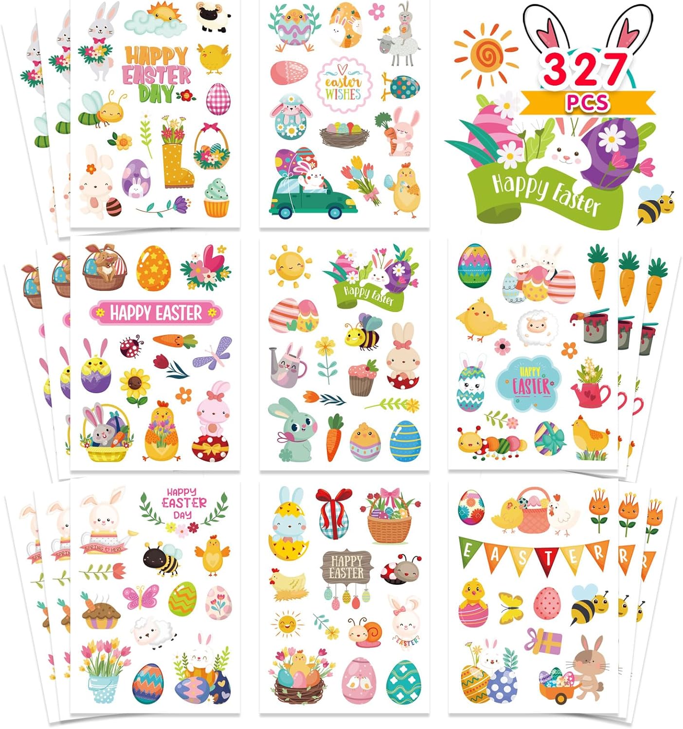 Amazon.com: 24 Sheets Easter Stickers, Spring Stickers for Kids, Easter ...