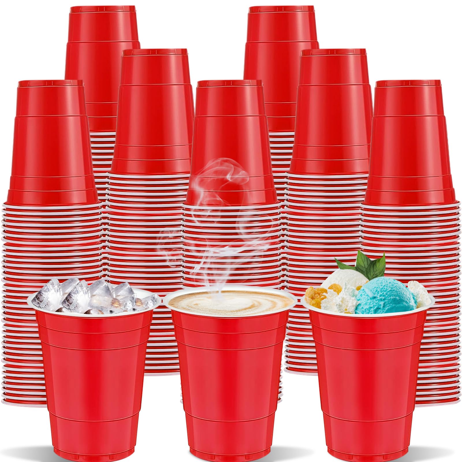Amazon.com: cssopenss 120 pcs 16 oz red plastic cups Christmas Plastic ...