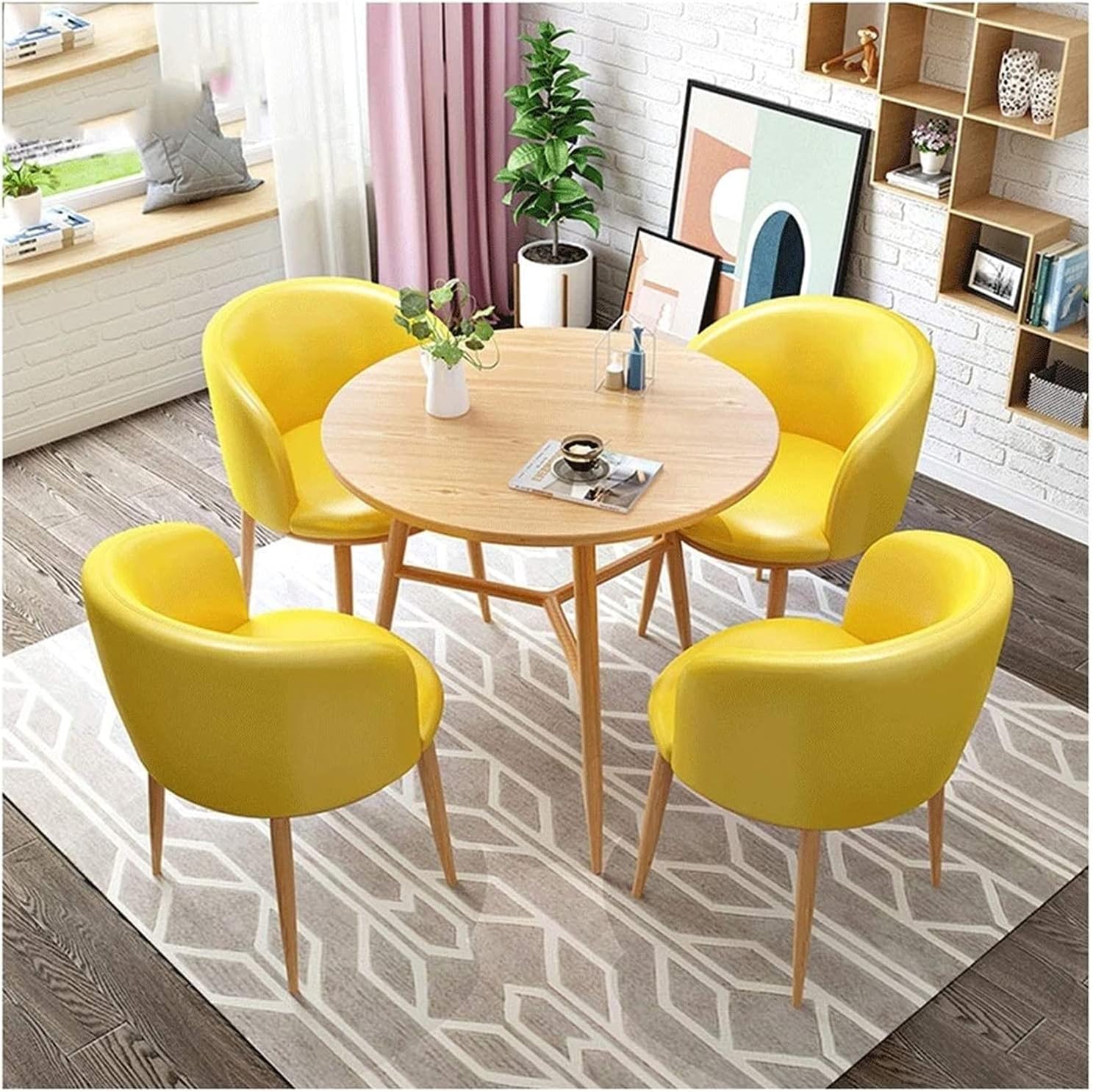 Amazon.com: MEFFEE Office Reception Round Table- Simple Table and Chair ...