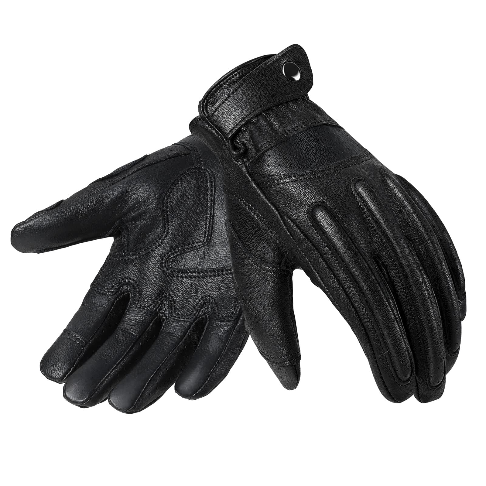 OZERO Motorcycle Gloves for Men - Genuine Leather Touchscreen Motorbike ...