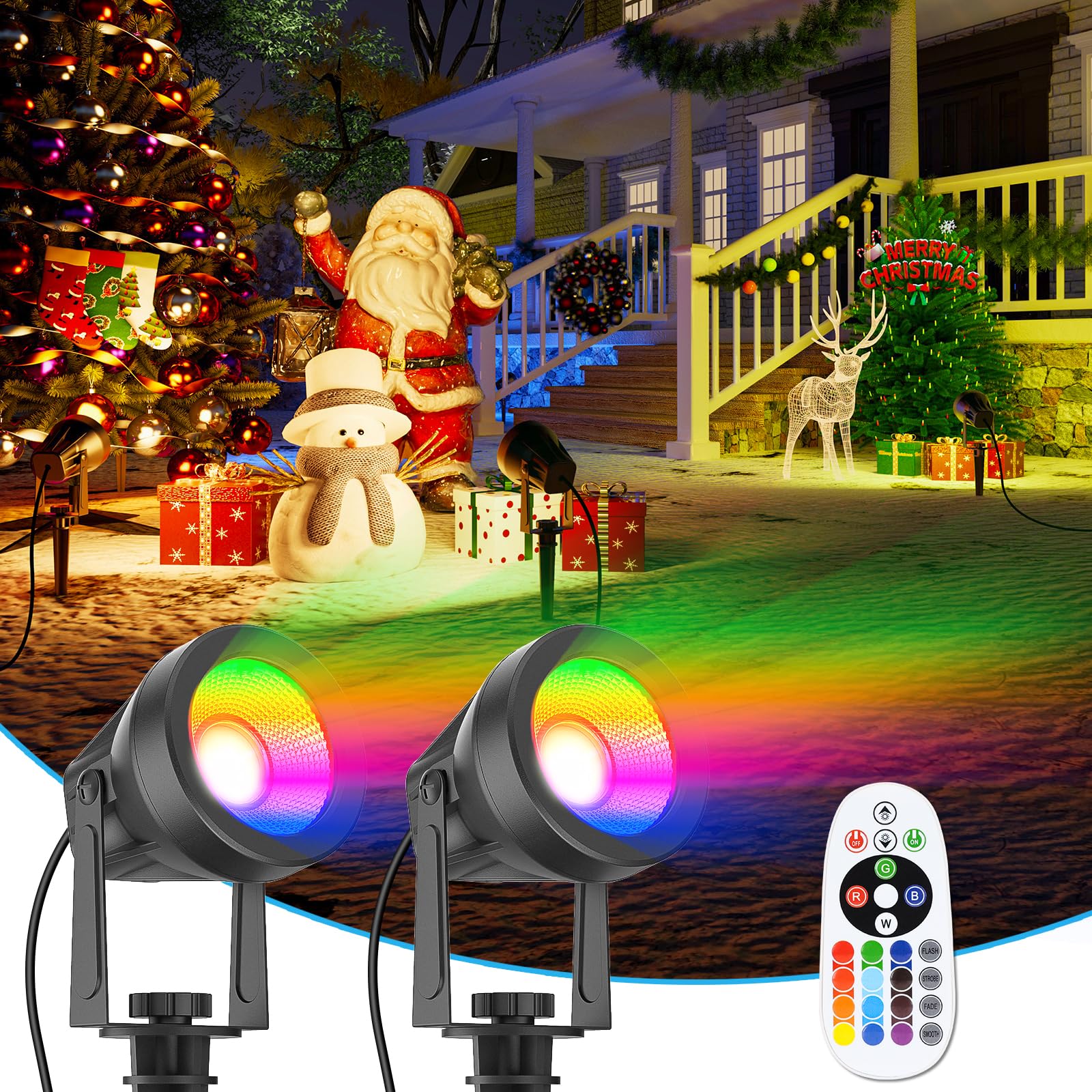 Snapklik.com : VOLISUN Christmas Color Changing Spotlights Plug In Spot ...