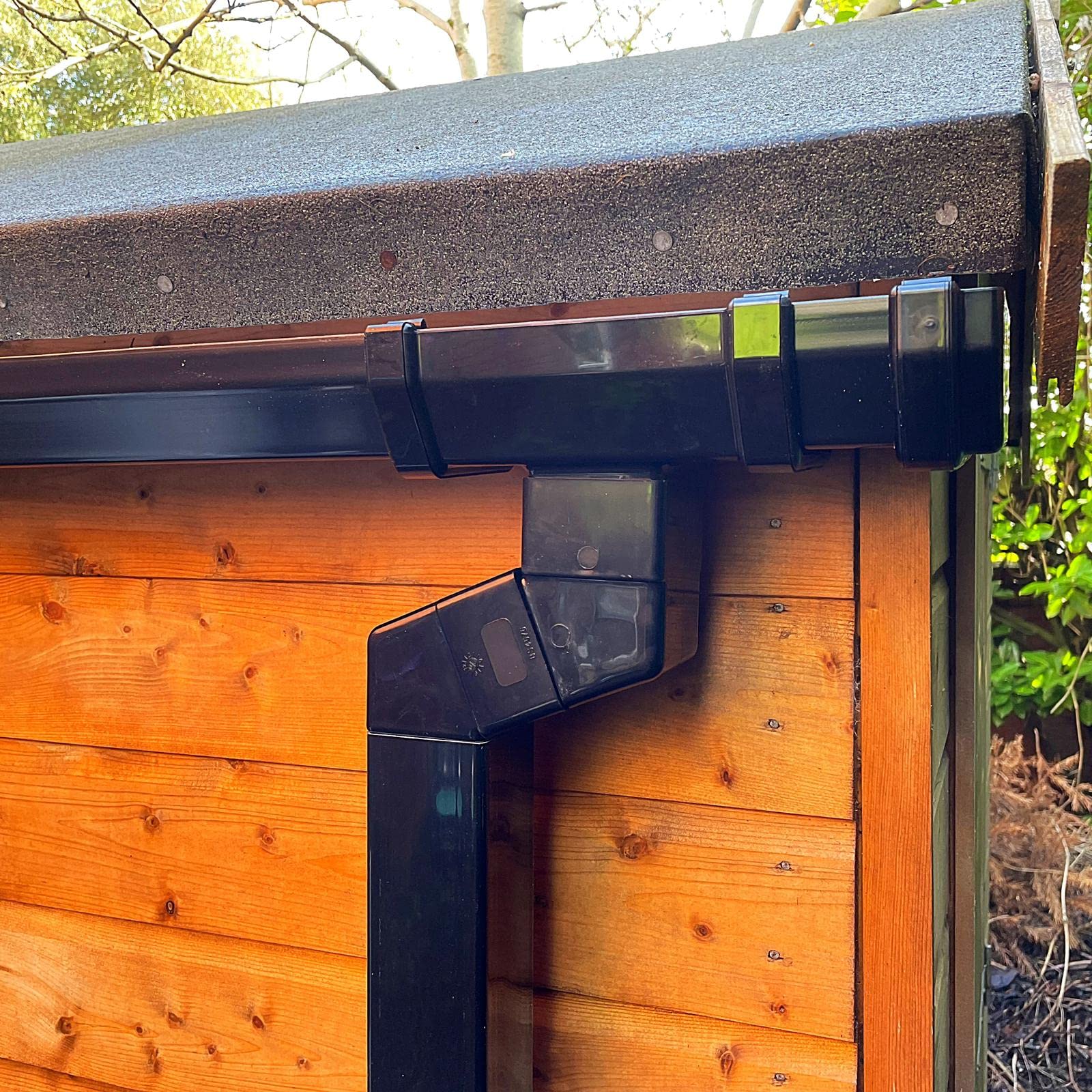 Plastic Guttering Kit For Sheds Square Gutter (3 Meter, Black) : Amazon ...
