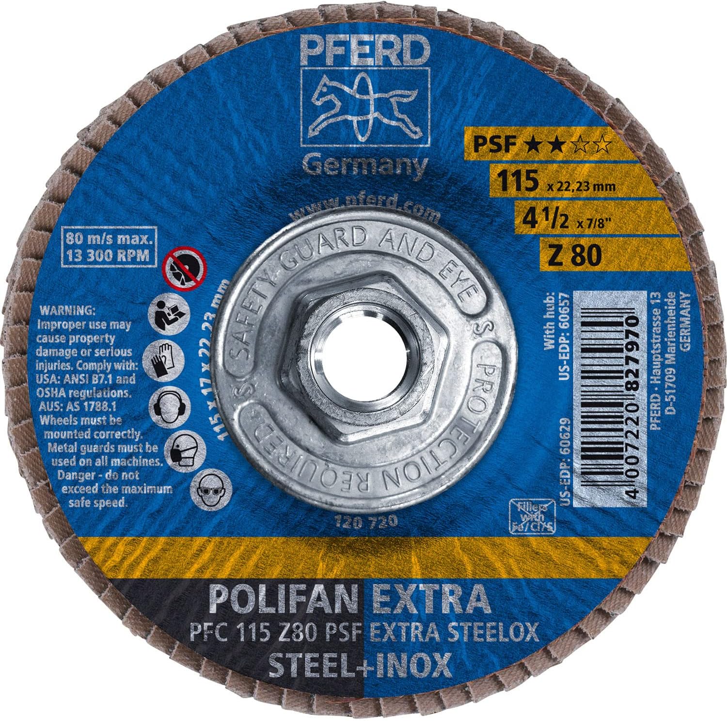 Amazon.com: PFERD 4-1/2'' X 5/8-11 POLIFAN Flap DISC - (60657) (10/Each) : Industrial & Scientific