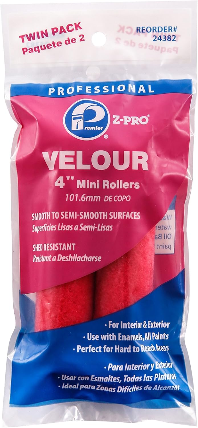 Amazon.com: Premier 4" Velour Mini Roller Cover, 2 Pack, 24382 : Tools ...