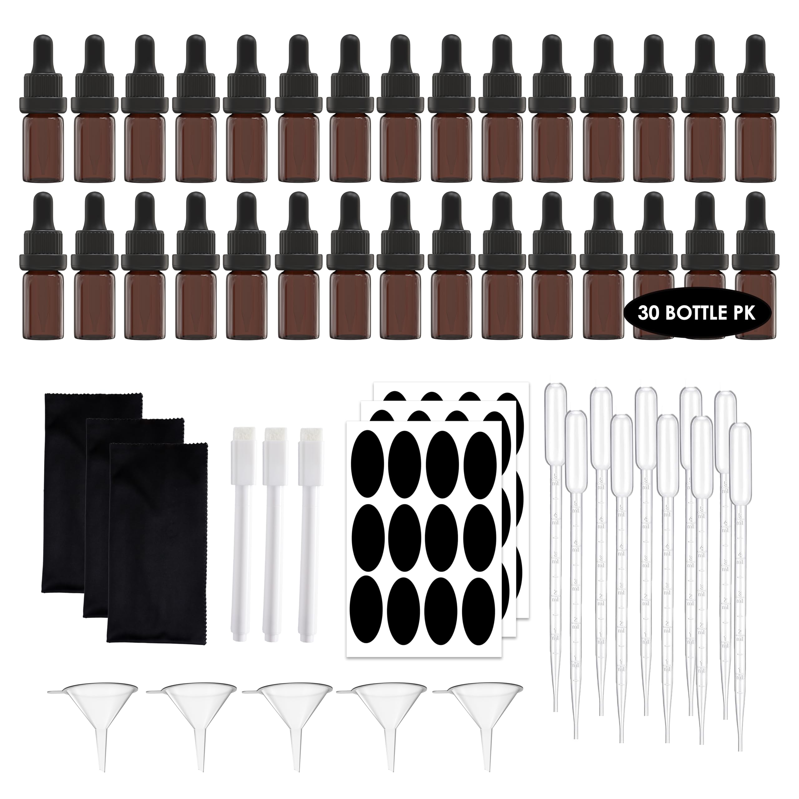 Amazon.com: TIDY NICHES Amber Glass Tincture Bottles Includes Droppers ...