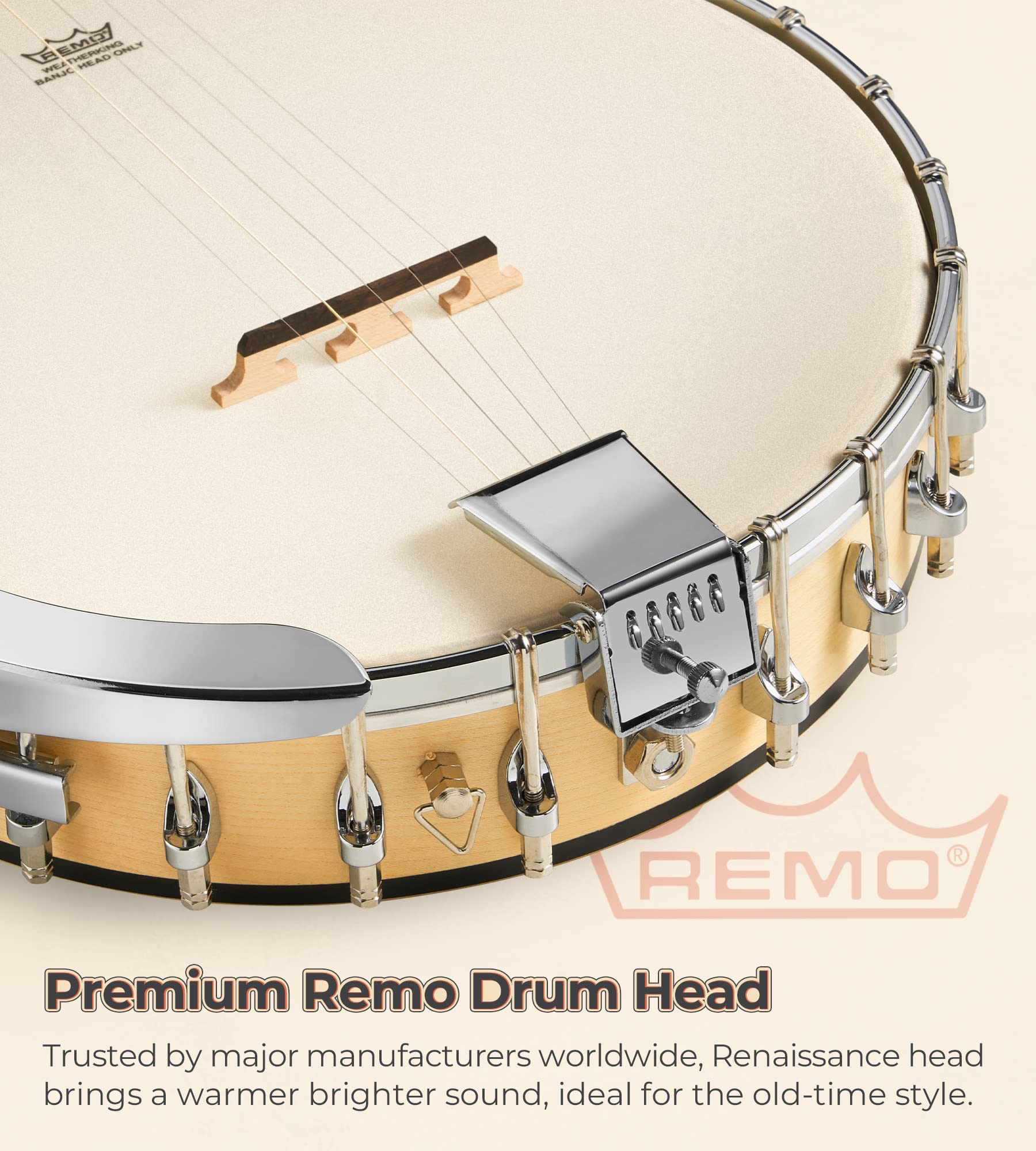 Snapklik.com : Vangoa Open Back 5 String Full Size Banjo, Clawhammer ...