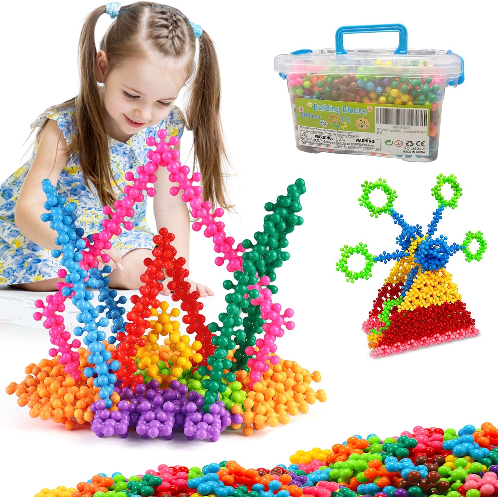 300 Pieces Building Block, Toys Building Sets with Storage Box ...