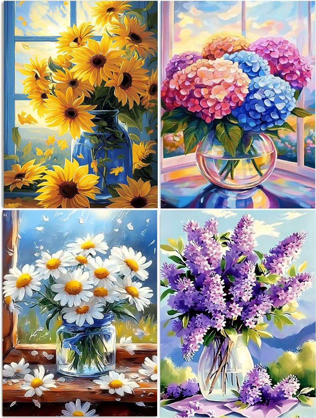 Amazon.com: DOZEEZOP 4 Pack 5D Diamond Painting Kits for Adults ...