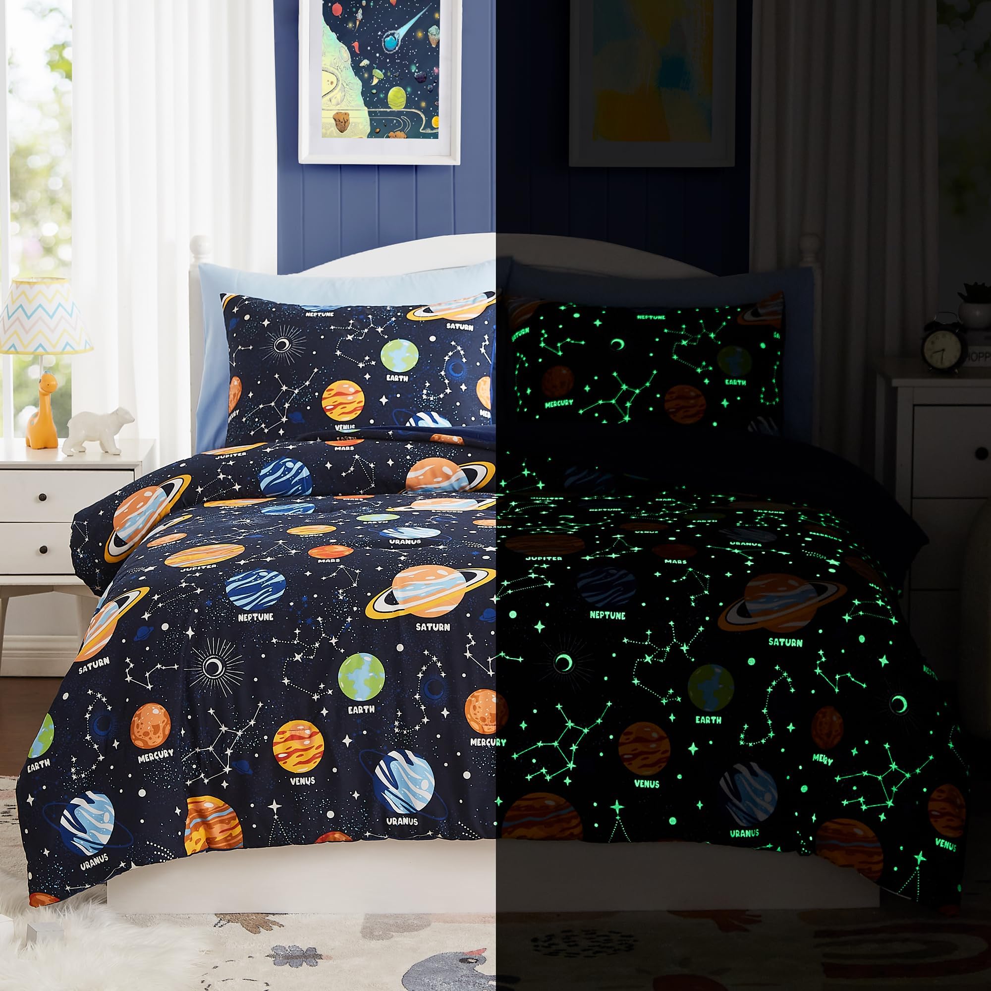 Amazon.com: Wake In Cloud - Space Bedding Set for Boys, Star Outer ...