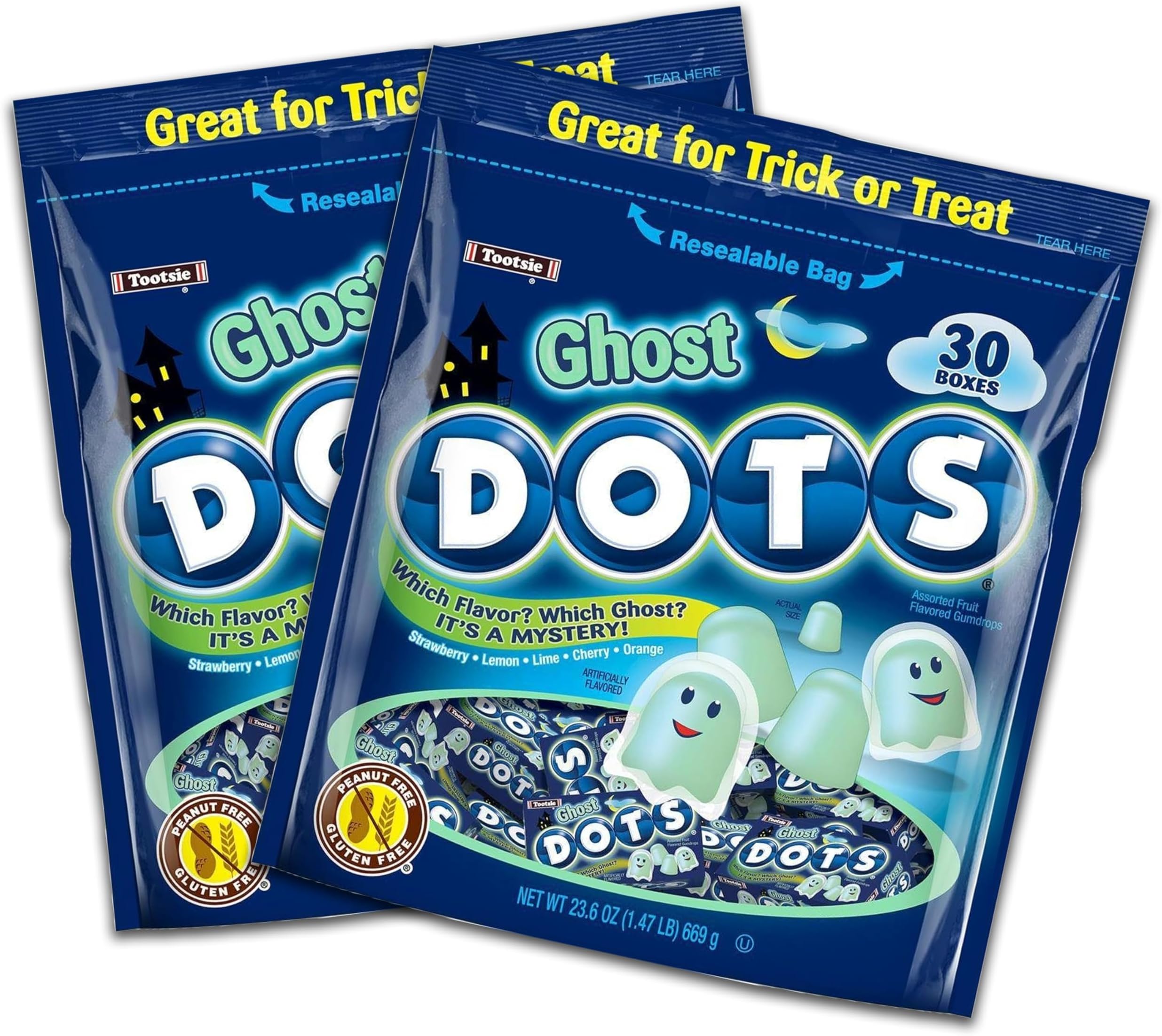 Amazon.com : Dots Ghosts 30 Count Mini Boxes x2 | Halloween Trick or ...