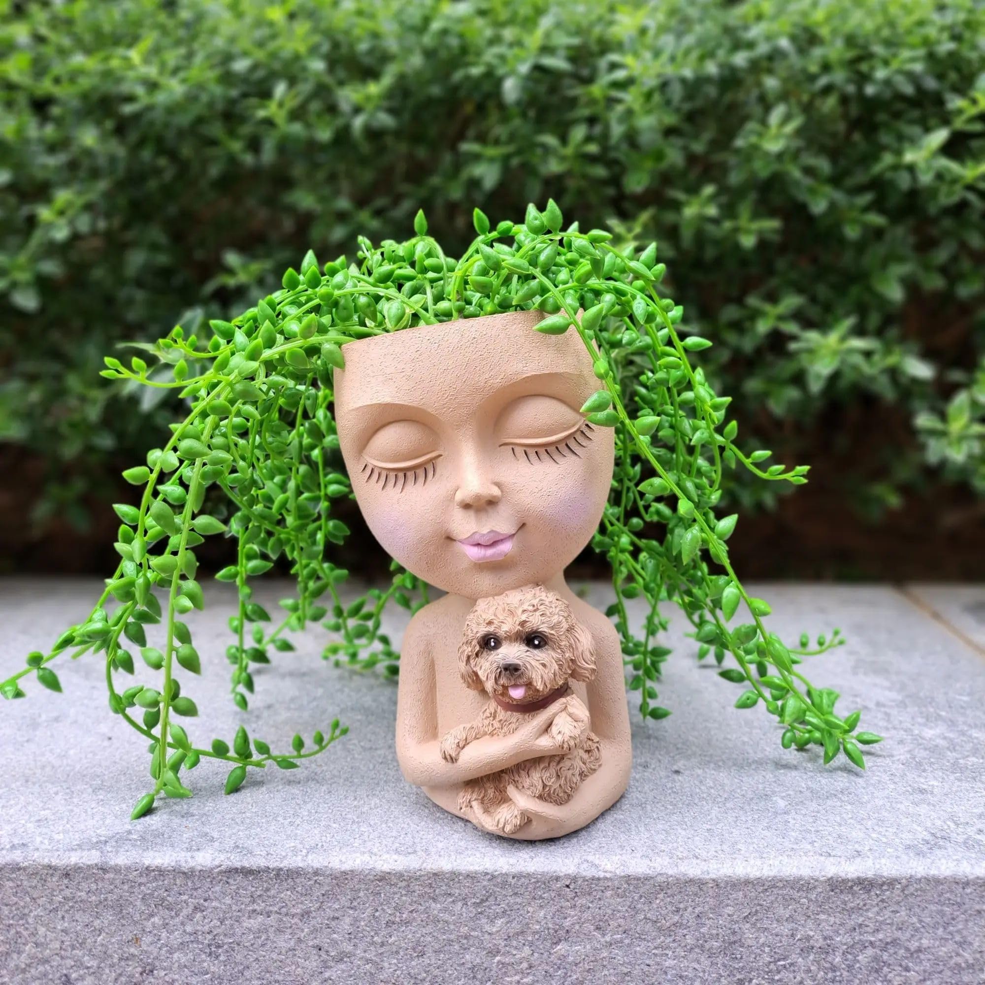 Amazon.com : GOTOYISUN Face Planters Pots Head Planter, Cute Lady Face ...