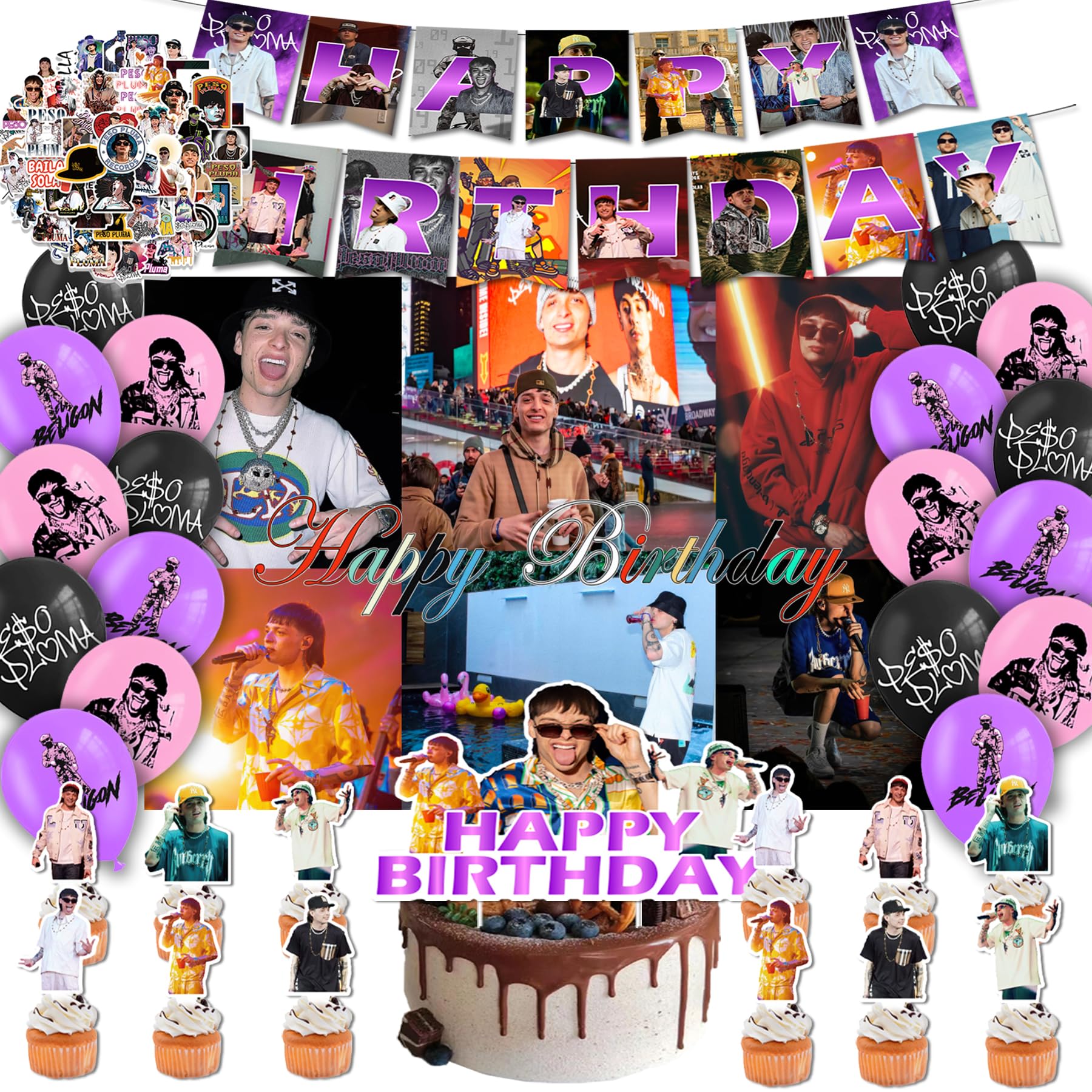 Buy Mexican Singer Peso Pluma Birthday Party Supplies,Celebrate Party ...