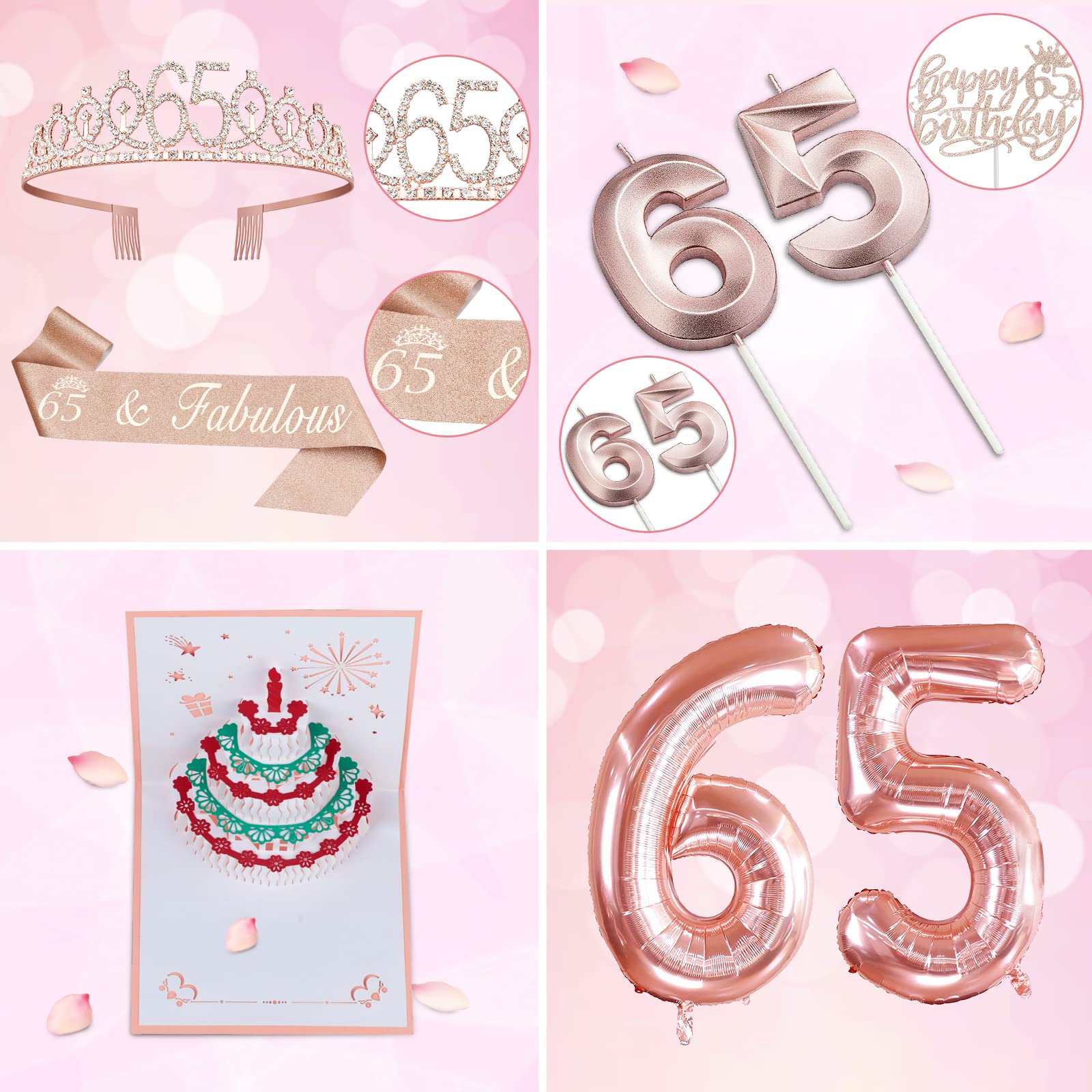 Snapklik.com : 65th Birthday Decorations For Women, Include 65th ...
