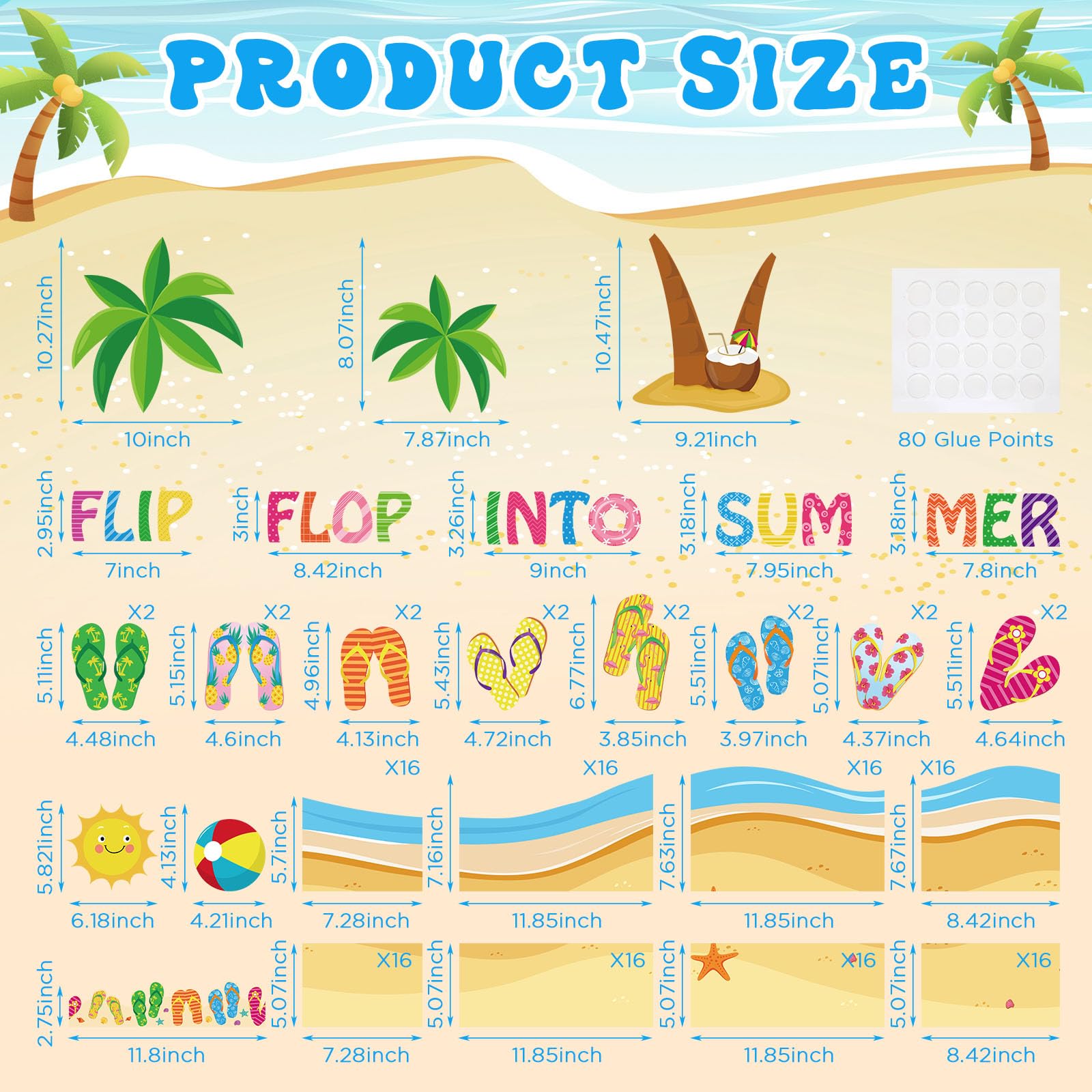 Snapklik.com : Pasimy Summer Bulletin Board Decorations Set Beach ...
