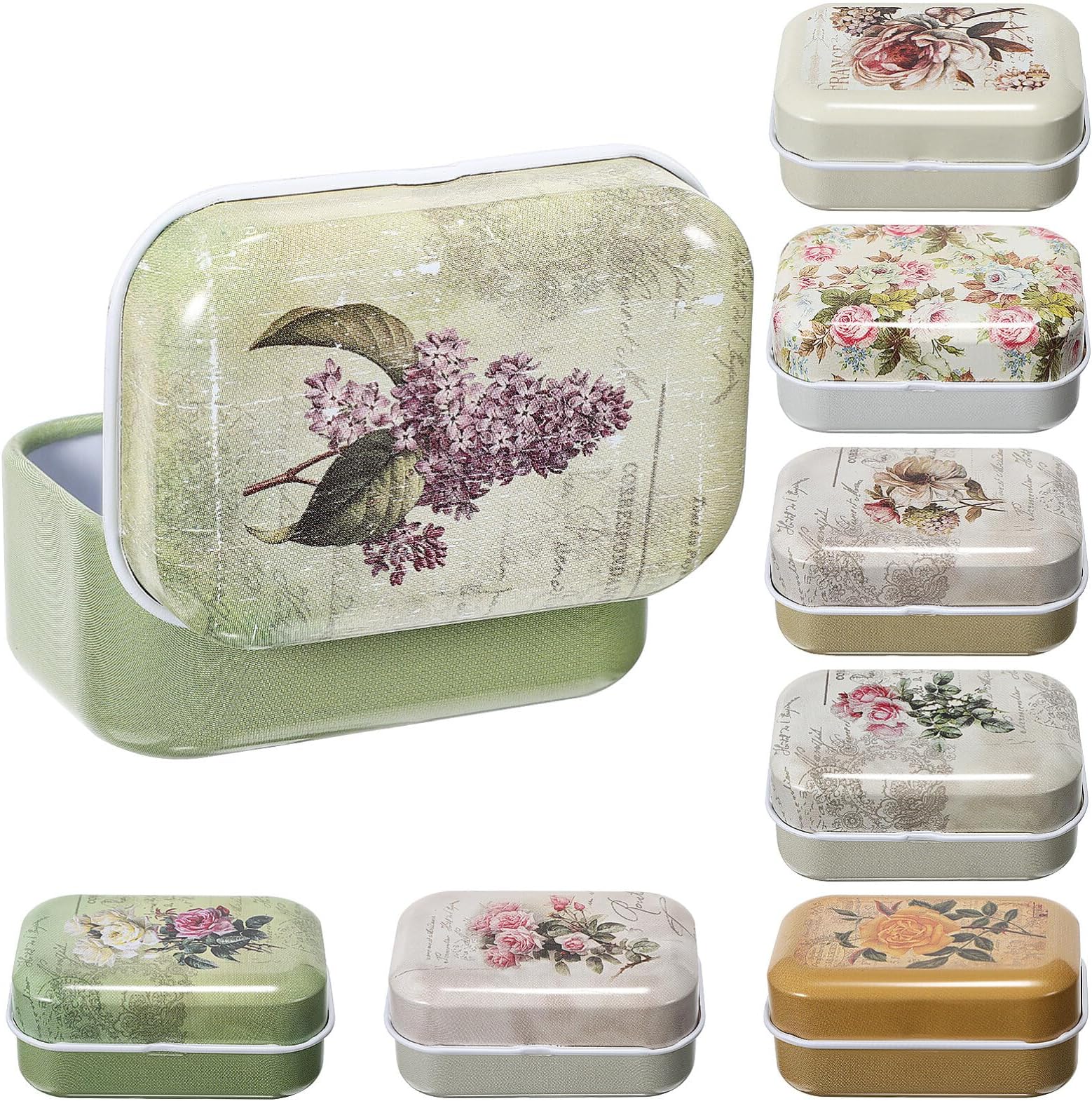 Amazon.com: 5 Pcs Mini Tin Trinket Coin Box Jewelry Storage Case ...