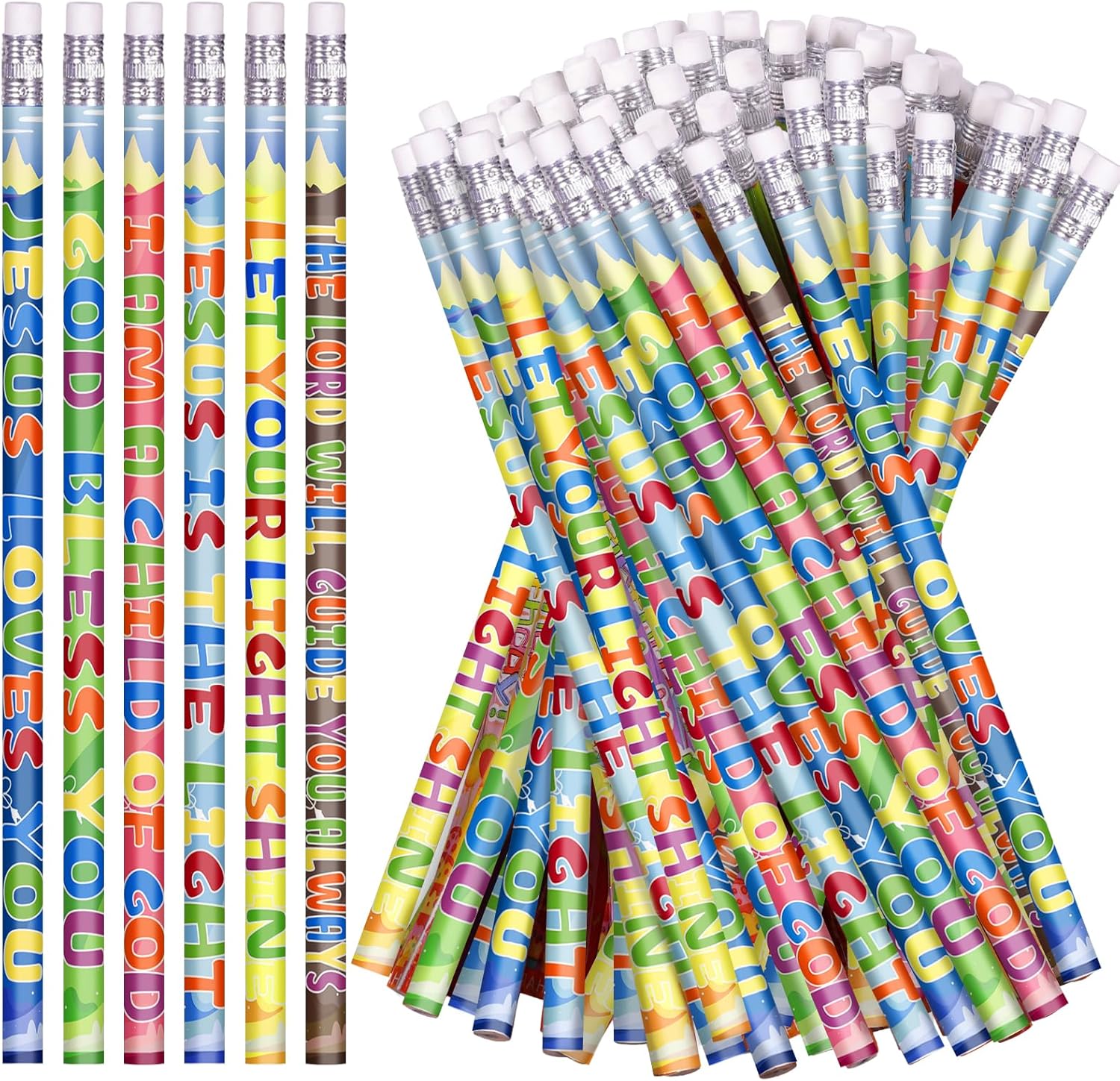 Amazon.com : emzrivo Bible Verses Pencils - Christian Scripture Pencils ...