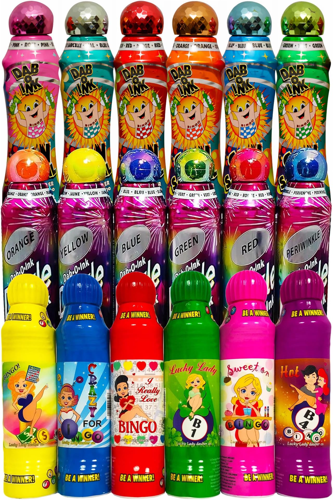 Amazon.com: Dab-O-Ink Six Pack 4oz Assorted Bingo Dauber : Toys & Games