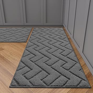 Amazon.com: hicorfe Kitchen Rugs and Mats Sets,2 Pieces Super Absorbent ...