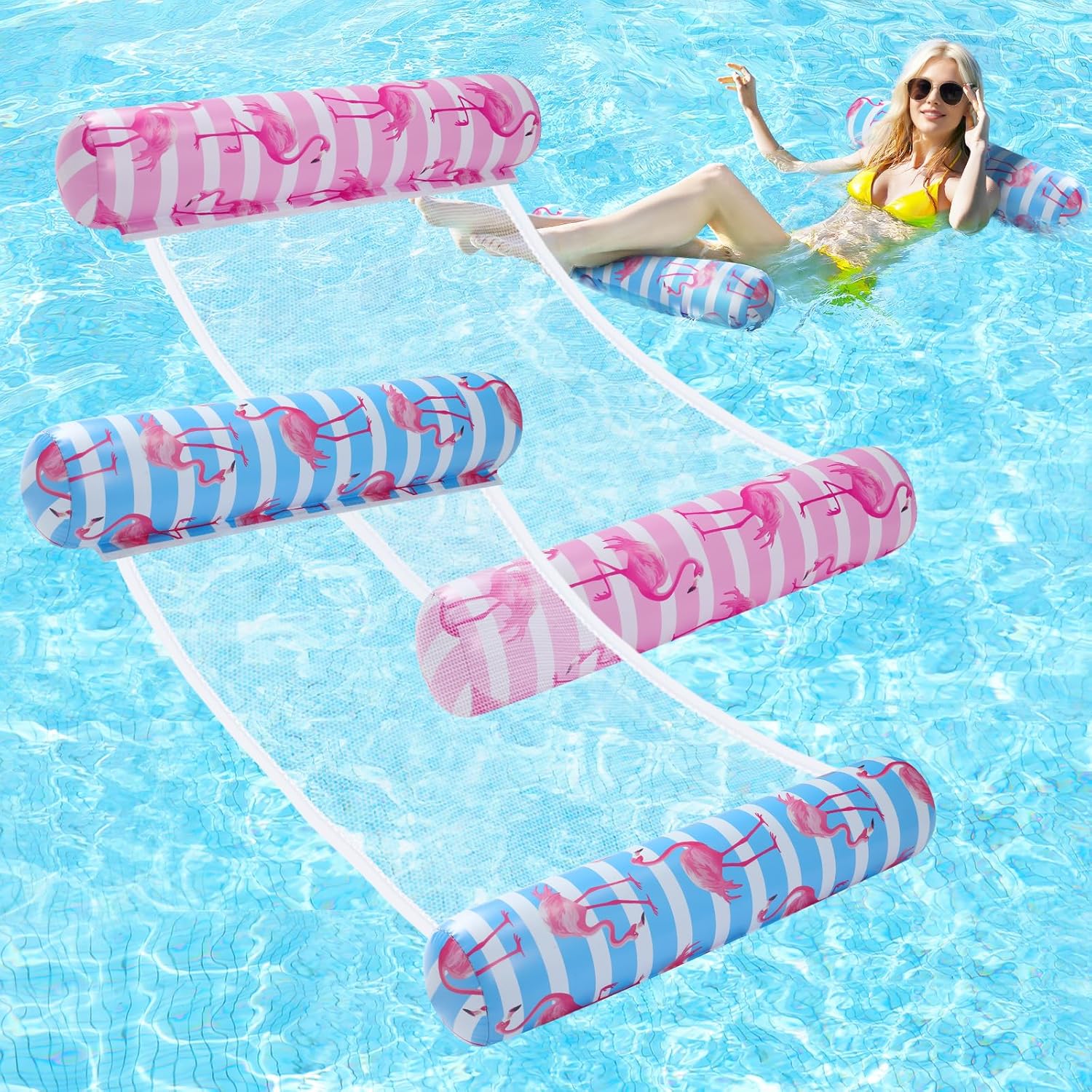 Amazon.com: Pool Floats - 2 Pack Inflatable Pool Floats Rafts, 4-in-1 ...