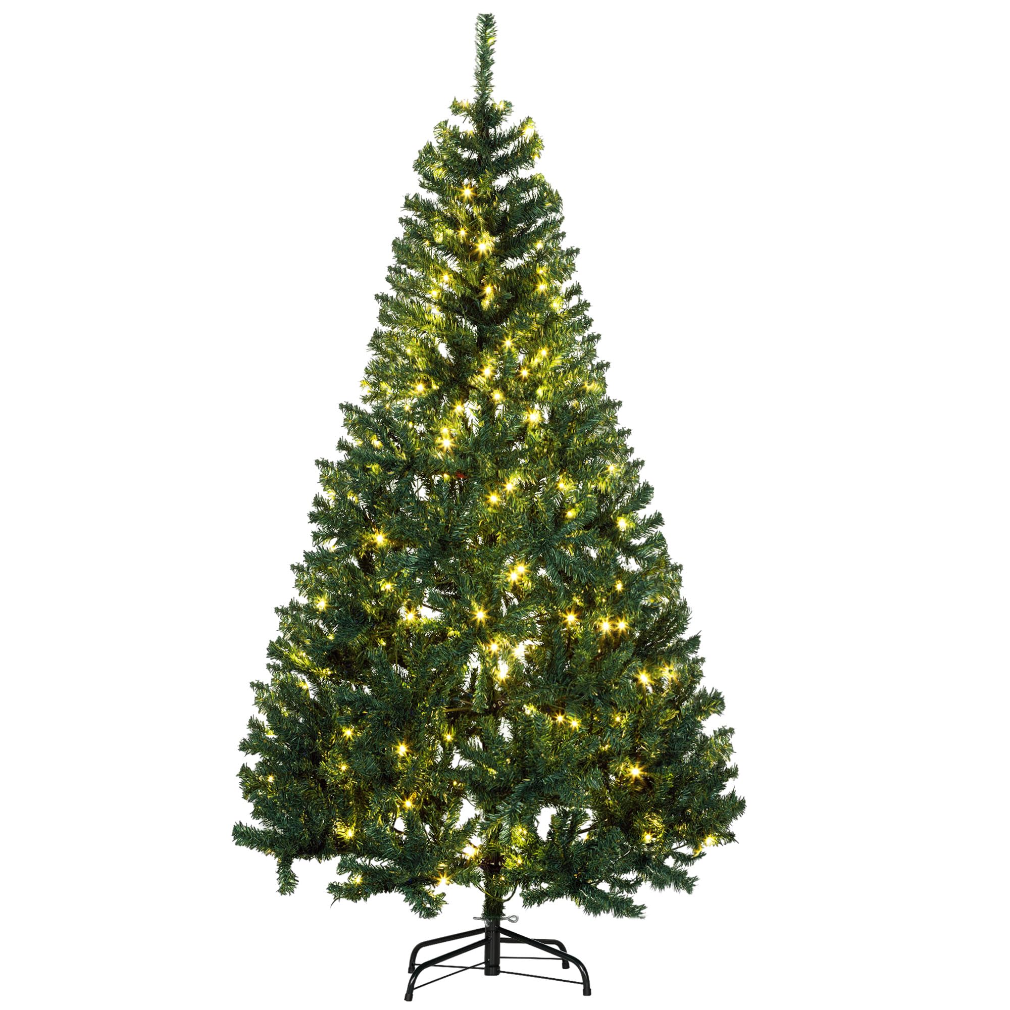 Amazon.com: HOMCOM 6' Tall Prelit Christmas Tree Douglas Fir Artificial ...