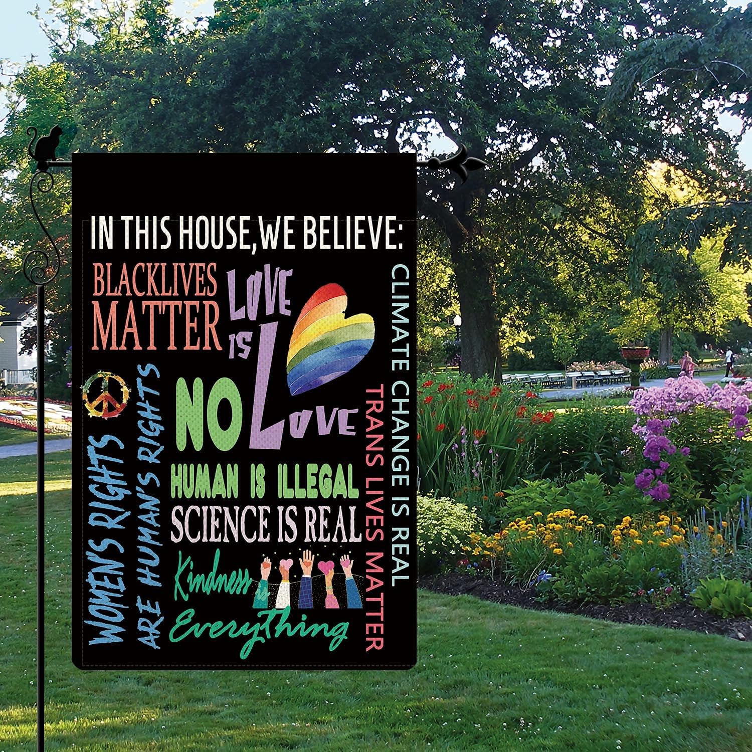 Gormcore In This House,We Believe Garden Flag Love Is Love Black Lives ...