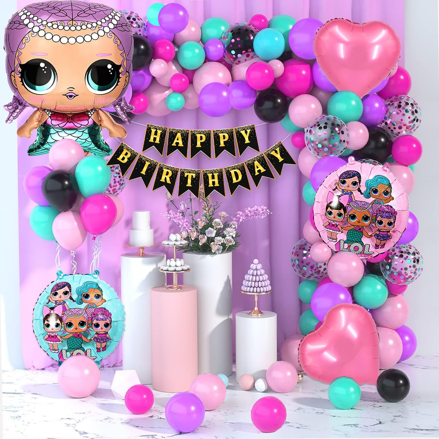 Rozi Decoration Happy Birthday Lol Doll Theme Party Decorations for ...