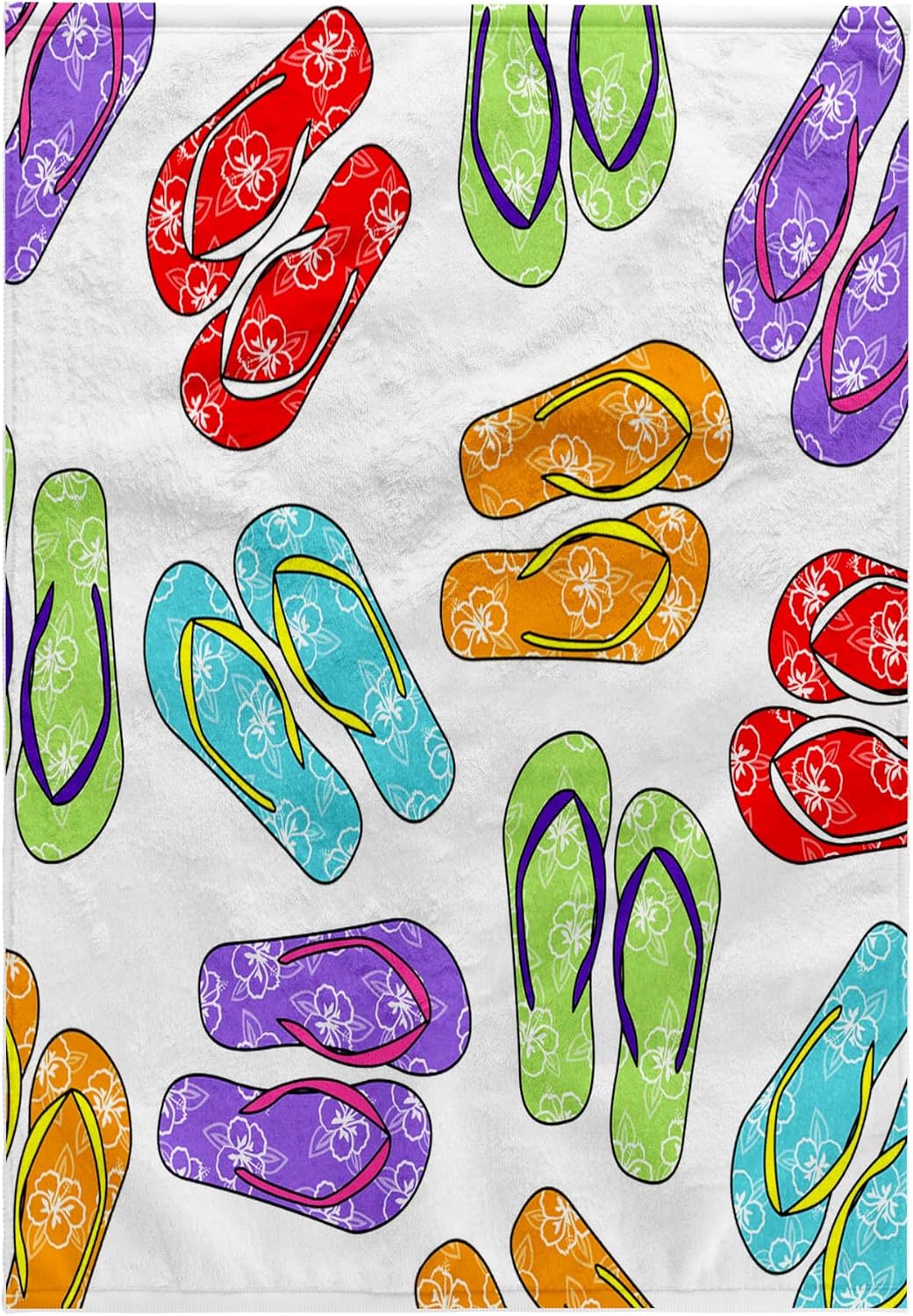 Amazon.com: 3D Rose Colorful Flip Flop Print-White Background Hand ...