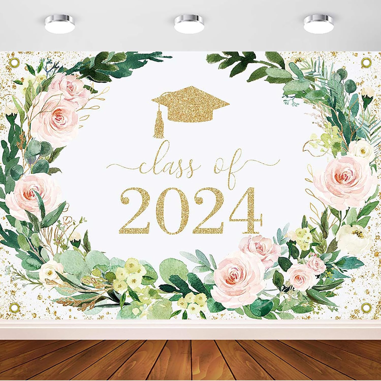 Amazon.com : Avezano Floral Graduation Backdrop Flower Garland ...