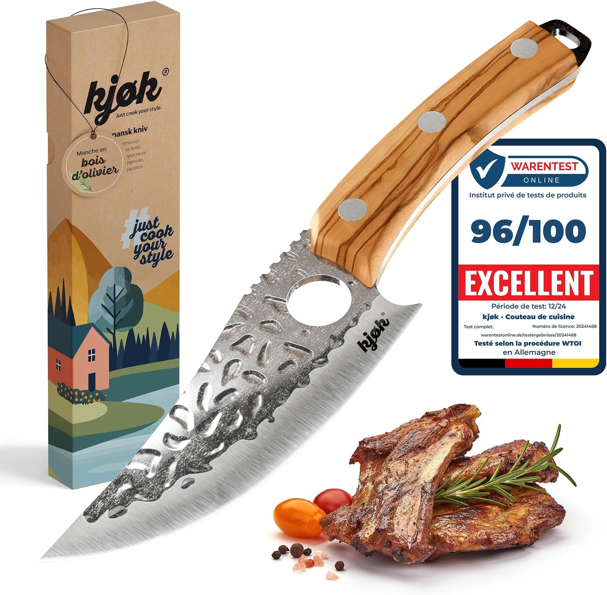 Matsato Couteau de Cuisine Parfait Pour Couper, Désosser et Hacher ...