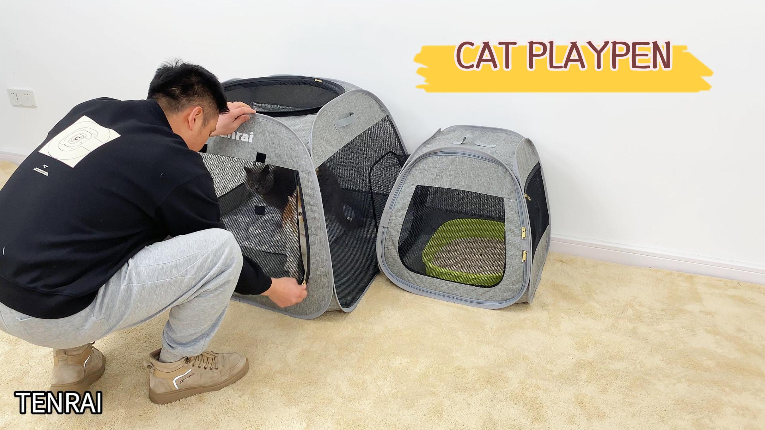Watch Cat Playpen Installation and Folding Storage Instructions on ...