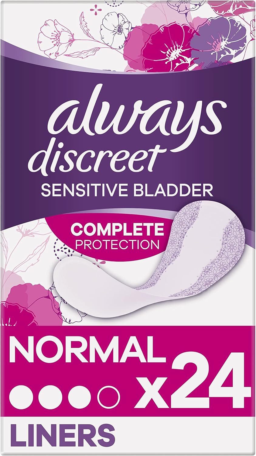 Always Discreet Incontinence Panty Liners For Women, Normal 24 Moderate ...