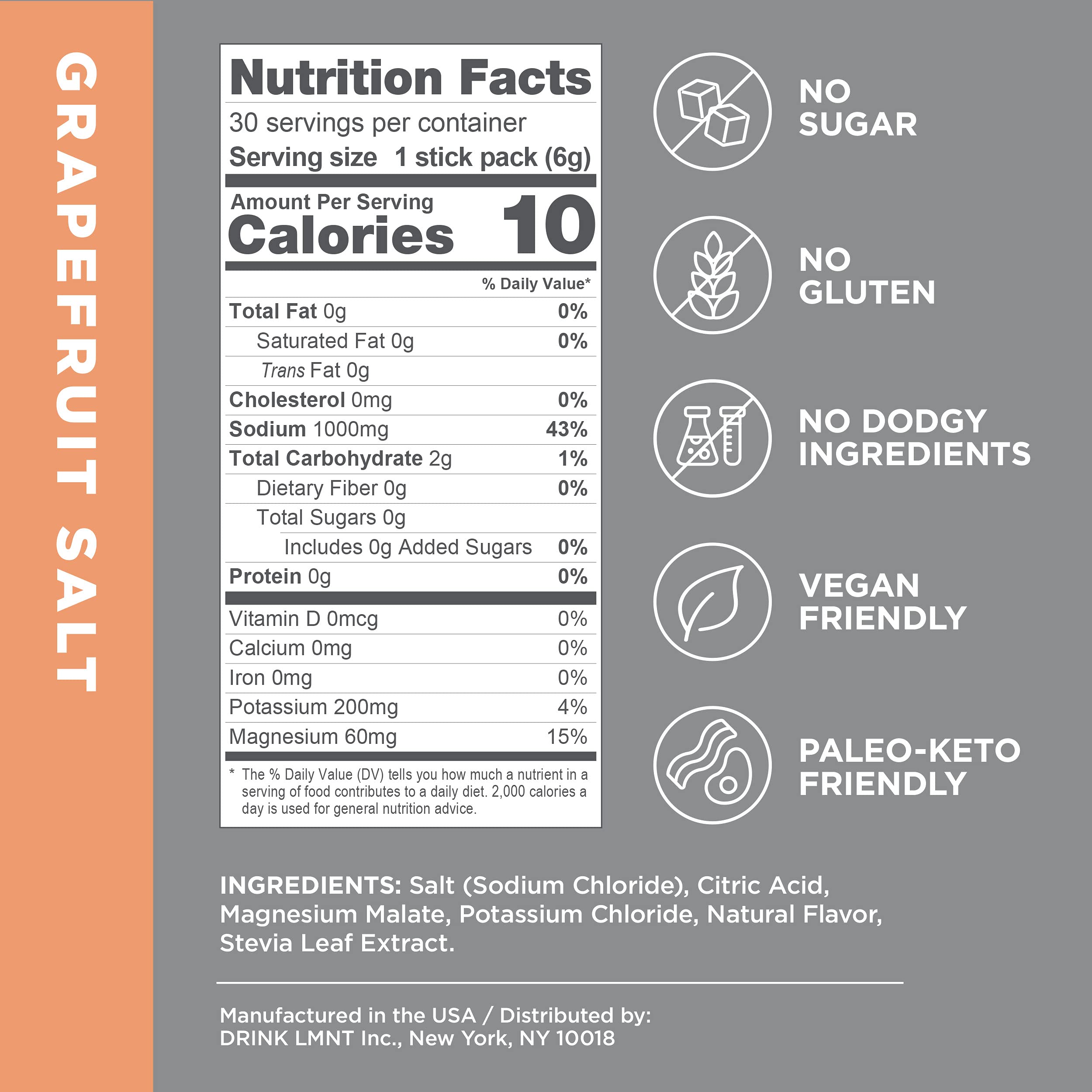 Snapklik.com : LMNT Zero-Sugar Electrolytes - Grapefruit Salt ...