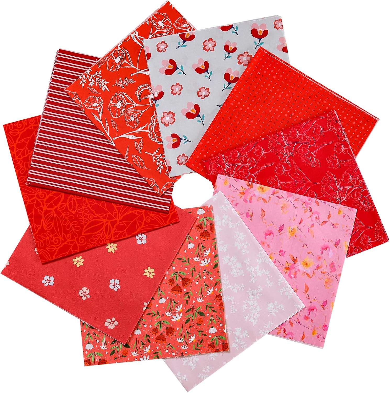 Amazon.com: 100% Cotton Quilting Fabric Bundle, 10Pcs Fat Quarters 50cm ...