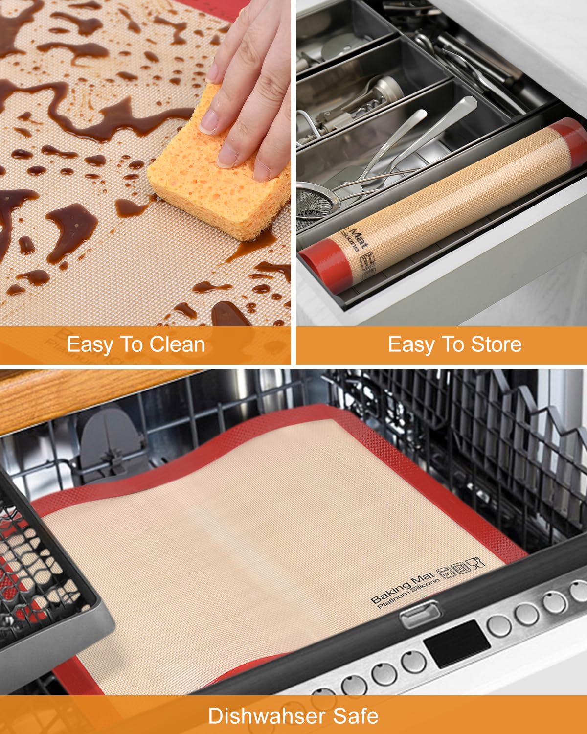 Snapklik.com : Sopito 5PCS Non Stick Platinum Silicone Baking Mat For ...
