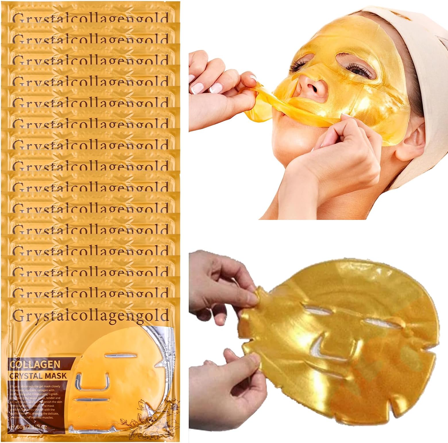 Amazon.com : Nielies 24 K Gold Collagen Face Sheet Mask (15 PCS ...