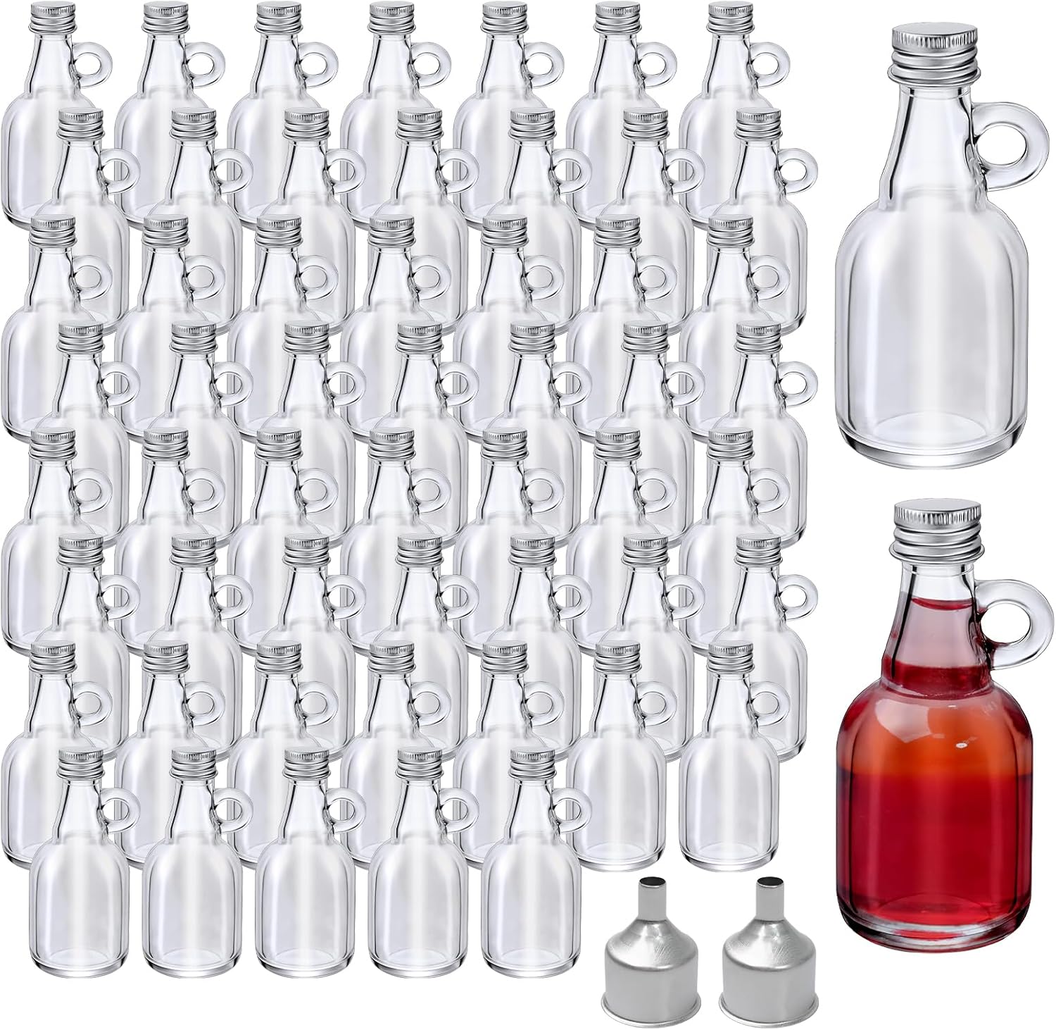 Amazon.com: TANEMUDO 54 Pcs 1.7oz Glass Syrup Bottles with Aluminum ...