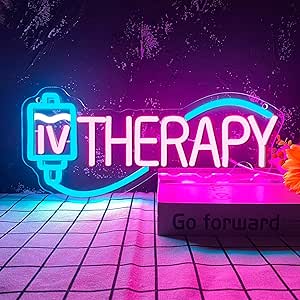 IV Therapy Neon Signs for Wall Decor,Dimmable Nurse Medical Spa Salon ...