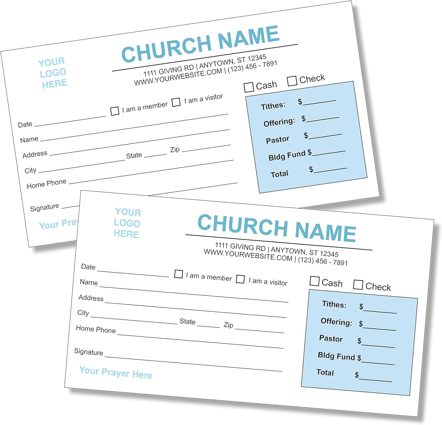 Amazon.com : Custom Church Tithing Offering Envelopes, Full Color ...